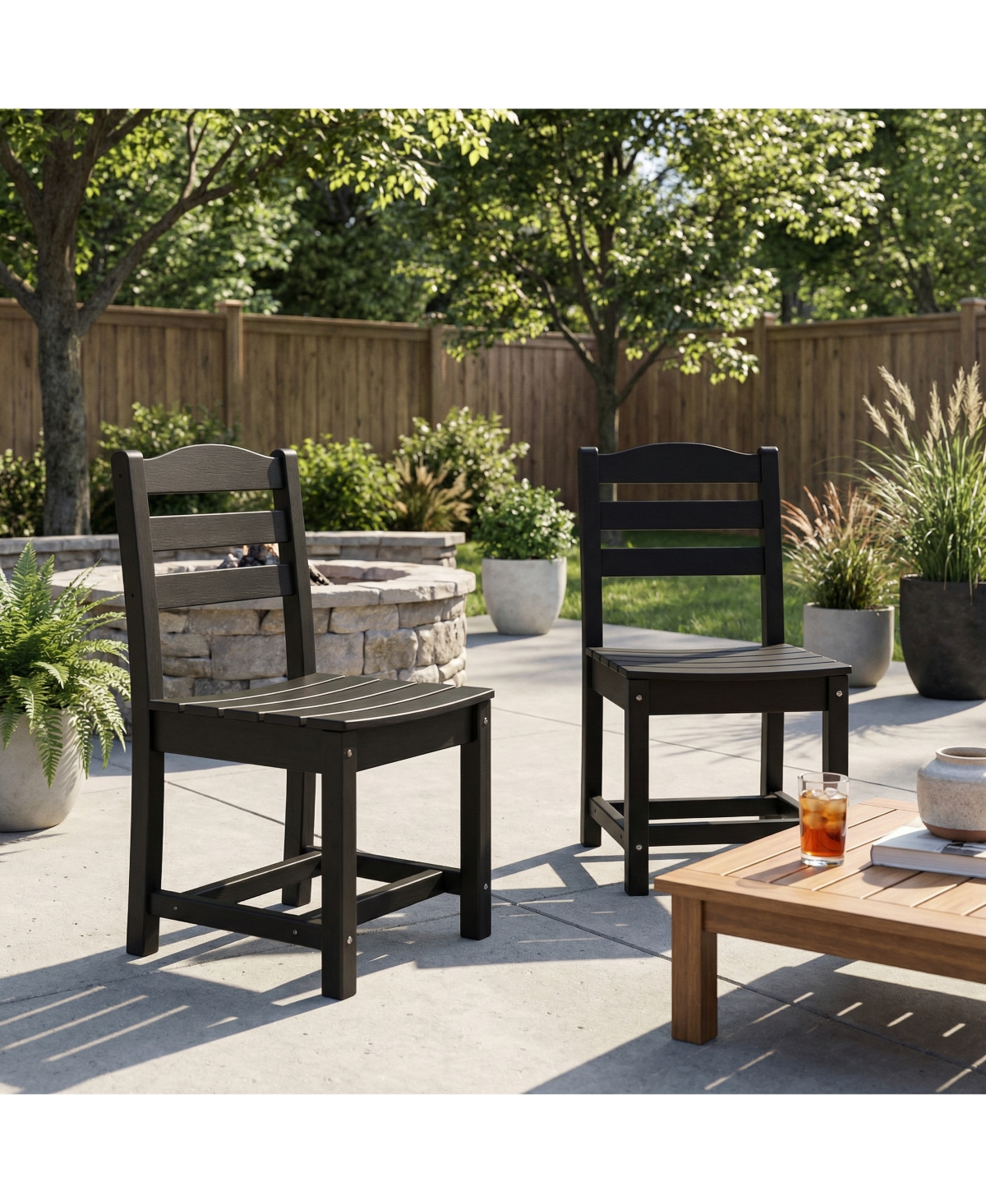 Click here for Set of 2 Outdoor Dining Chair without Armrests  Fo... prices