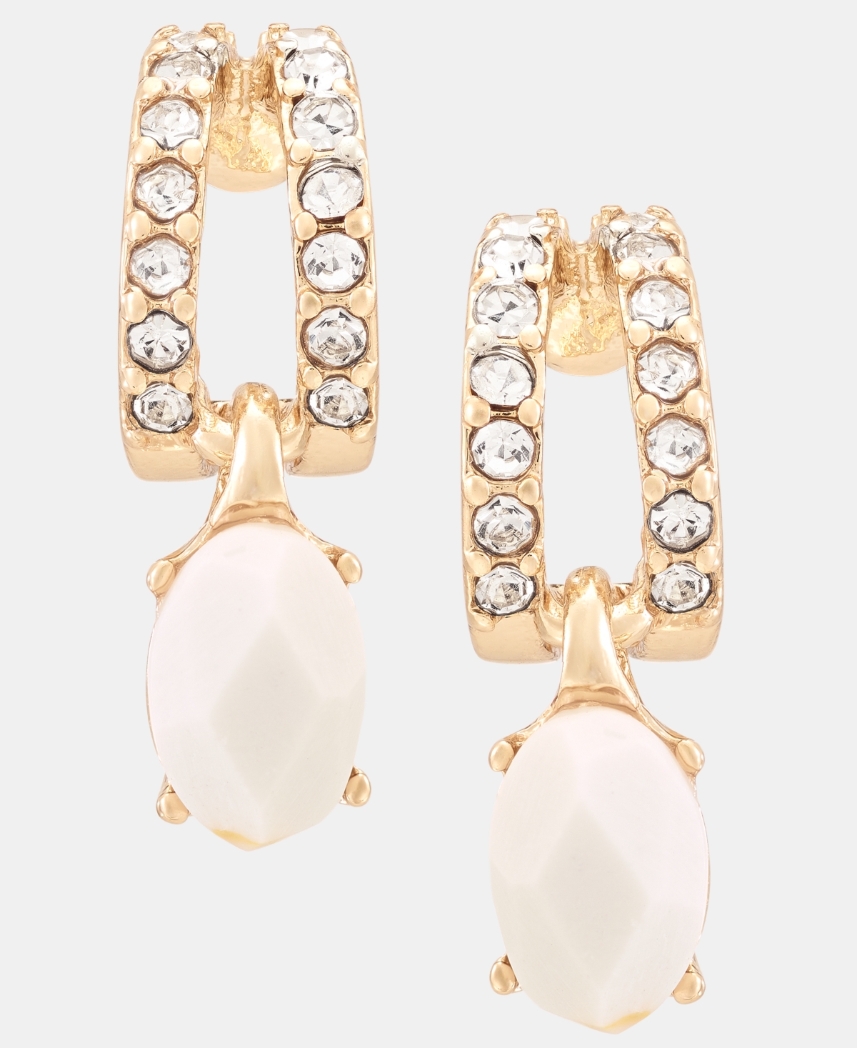 Click here for Anne Klein Gold-Tone Crystal Huggie Stone Drop Ear... prices