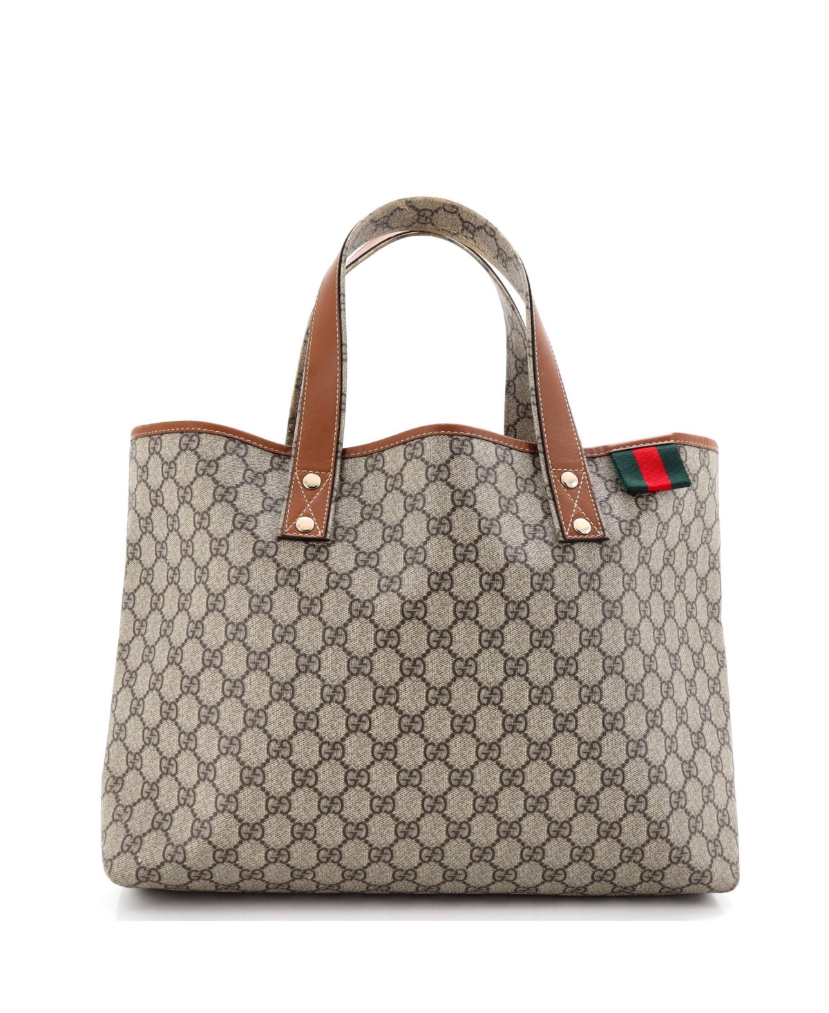 Click here for Pre-Owned Gucci Medium Web Loop Tote Gg Coated Can... prices
