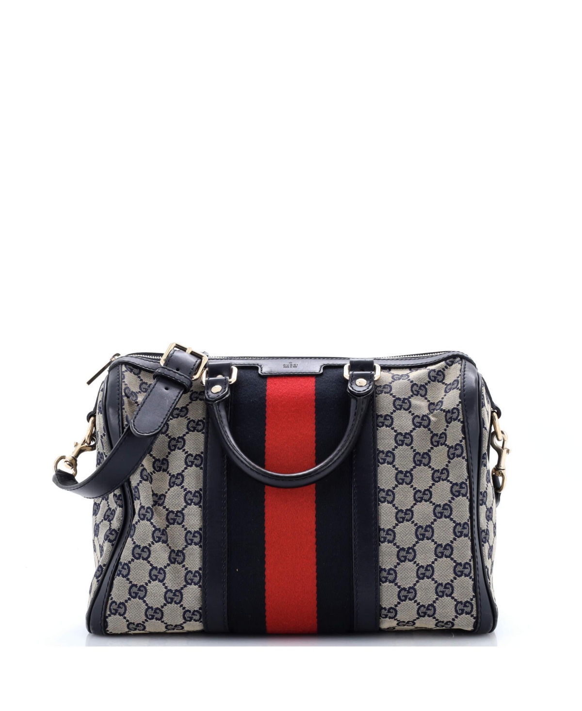 Click here for Pre-Owned Gucci Medium Vintage Web Boston Bag Gg C... prices