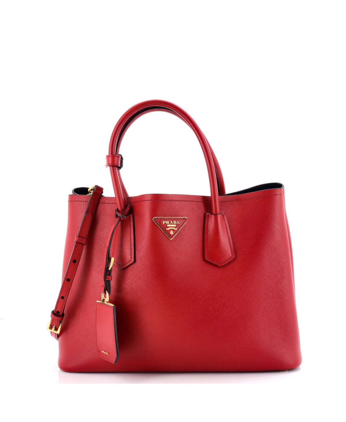 Click here for Pre-Owned Prada Medium Cuir Double Tote Saffiano L... prices