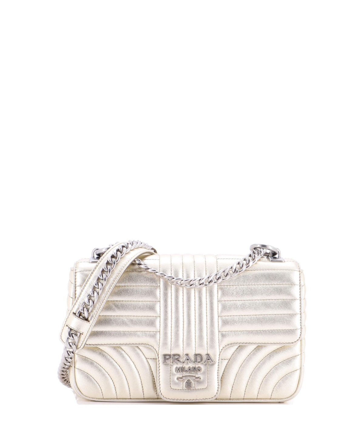 Click here for Pre-Owned Prada Medium Chain Flap Shoulder Bag Dia... prices