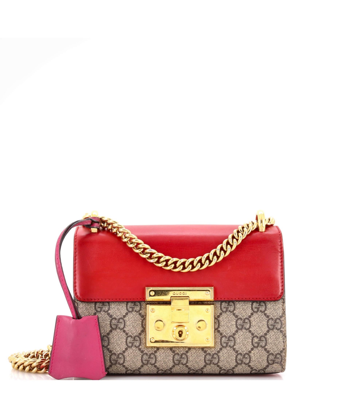 Click here for Pre-Owned Gucci Small Padlock Shoulder Bag Gg Coat... prices