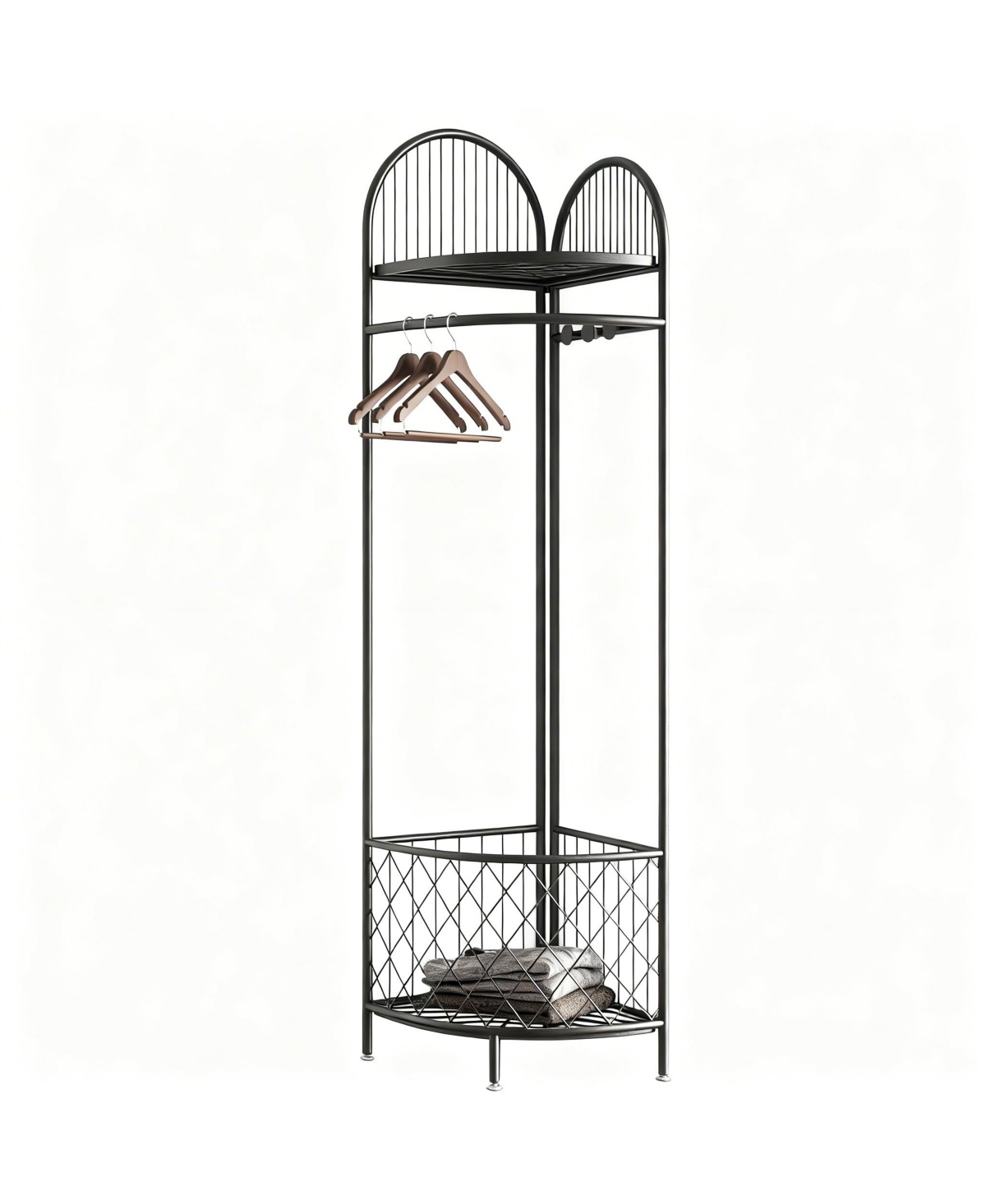 Click here for Yigii Space-saving Metal Corner Coat Rack with Hoo... prices