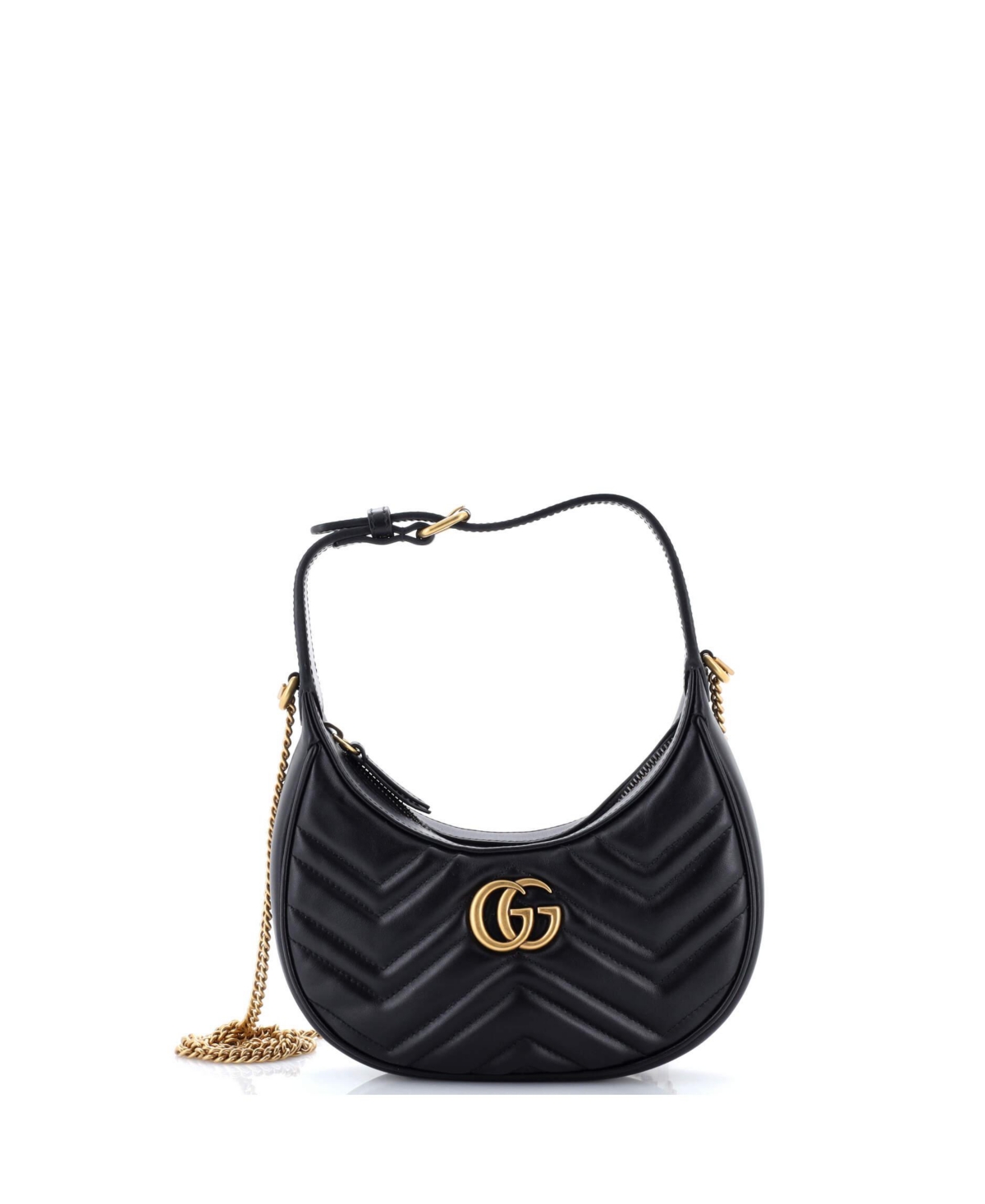 Click here for Pre-Owned Gucci Mini Gg Marmont Half Moon Hobo Mat... prices
