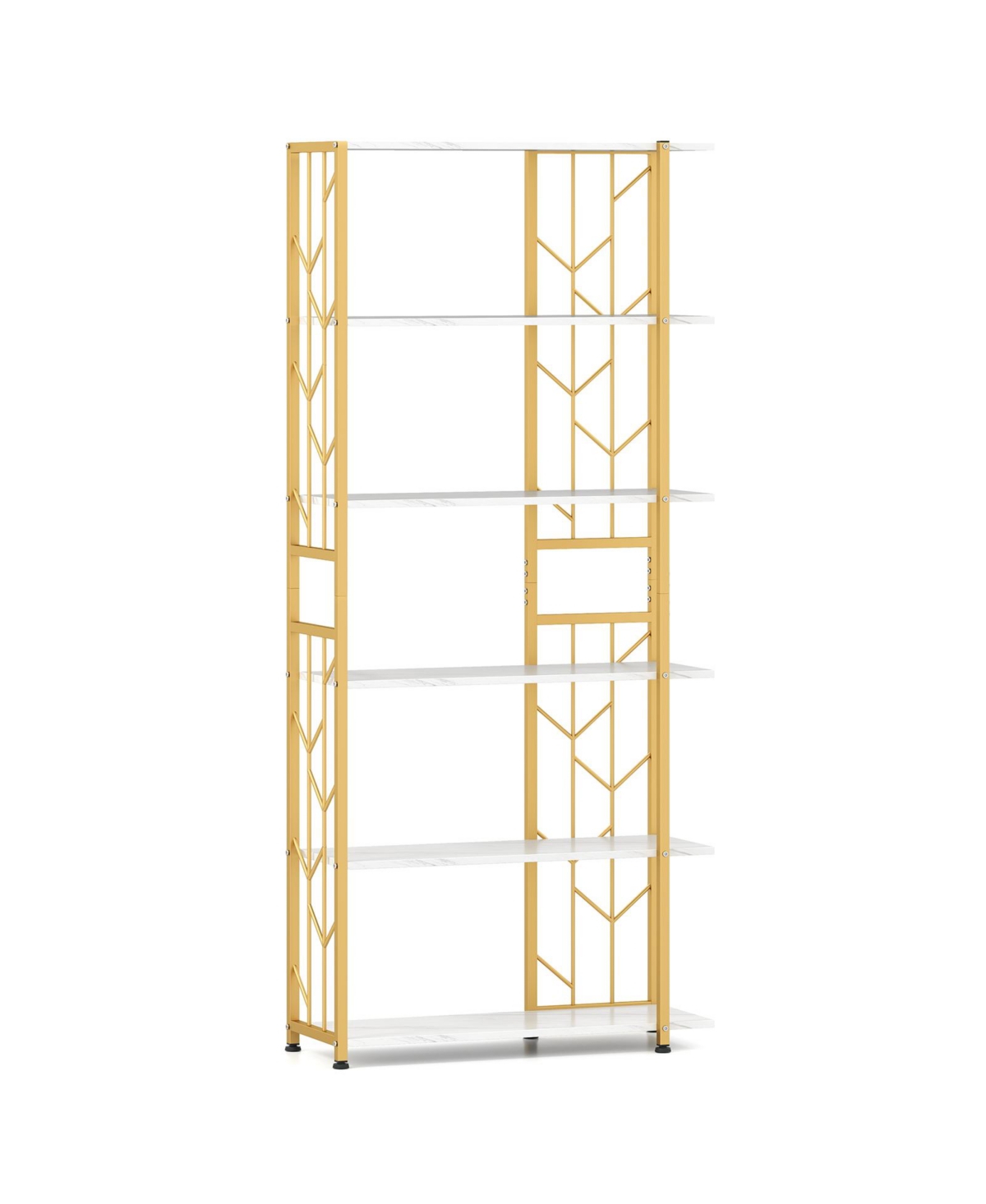 Click here for Slickblue 6-Tier Bookshelf Modern Geometric Bookca... prices