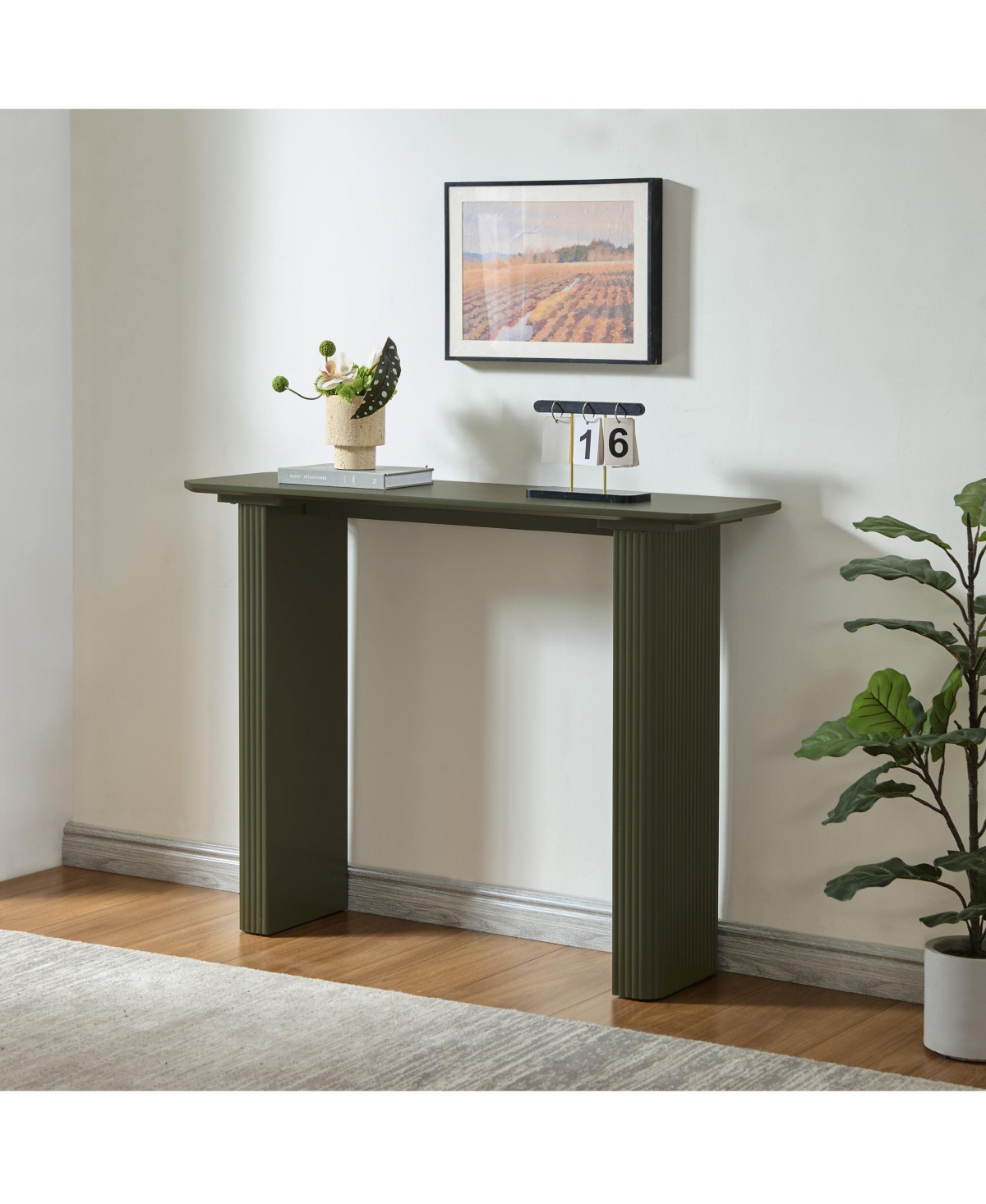 Click here for Kings Brand Furniture Modern Fluted Wood Console T... prices