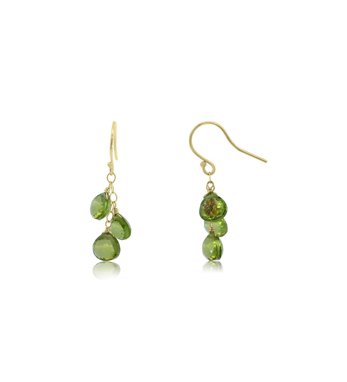 Click here for The Lovery Peridot Bead Dangle Earrings 14K Gold -... prices