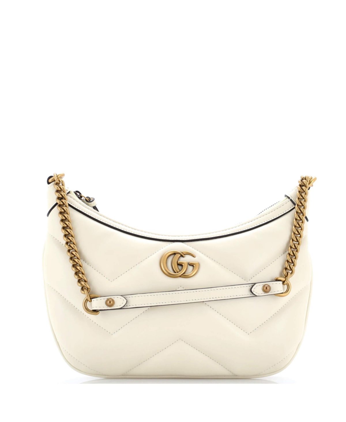 Click here for Pre-Owned Gucci Small Gg Marmont Chain Moon Hobo M... prices