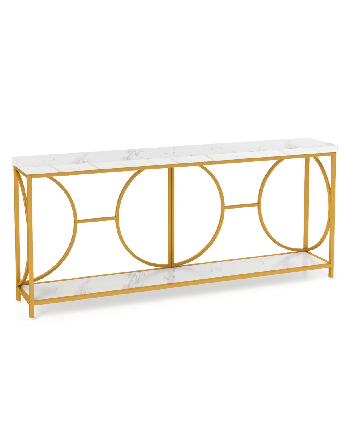 Click here for Sugift Two Tier Console Table with Faux Marble Top... prices