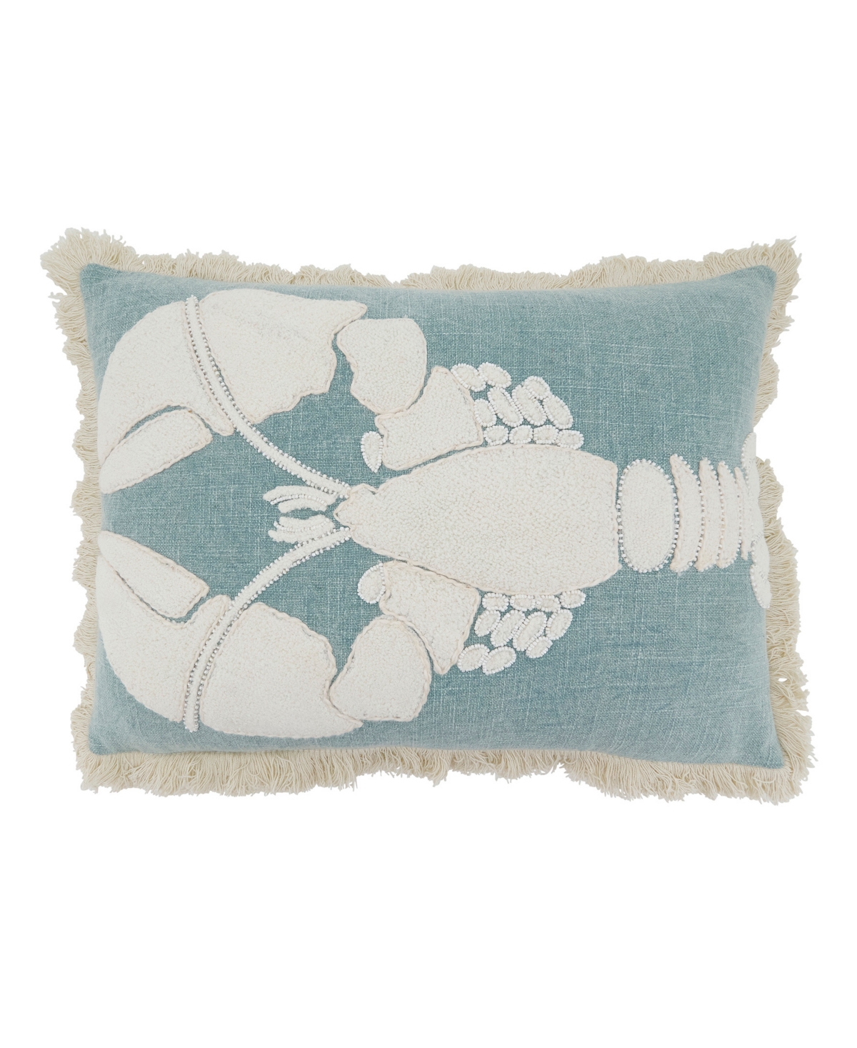 Click here for Saro Lifestyle Embroidered Lobster Fringe Decorati... prices