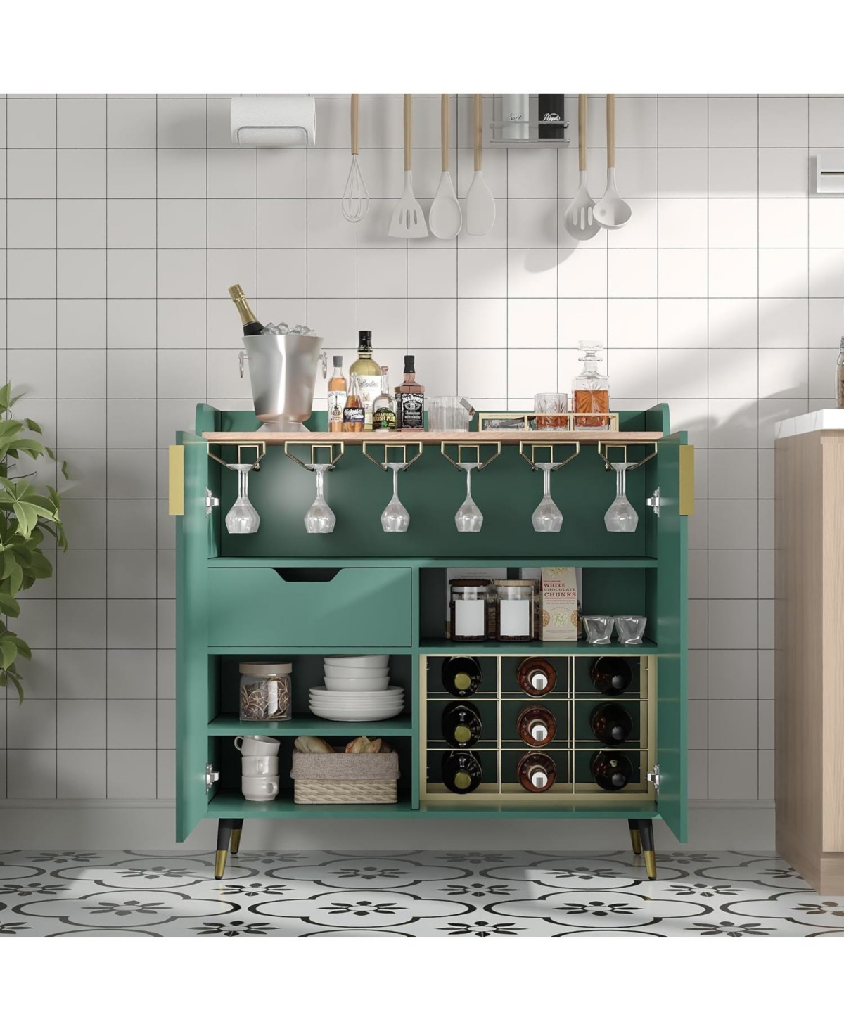 Click here for gaomon Liquor Cabinet with Wine Racks and Buffet S... prices