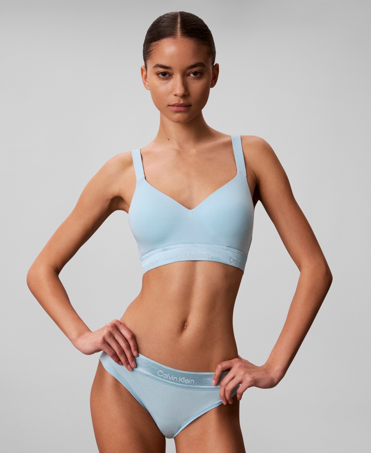 Click here for Calvin Klein Womens Icon Metallic Molded Cups Bral... prices