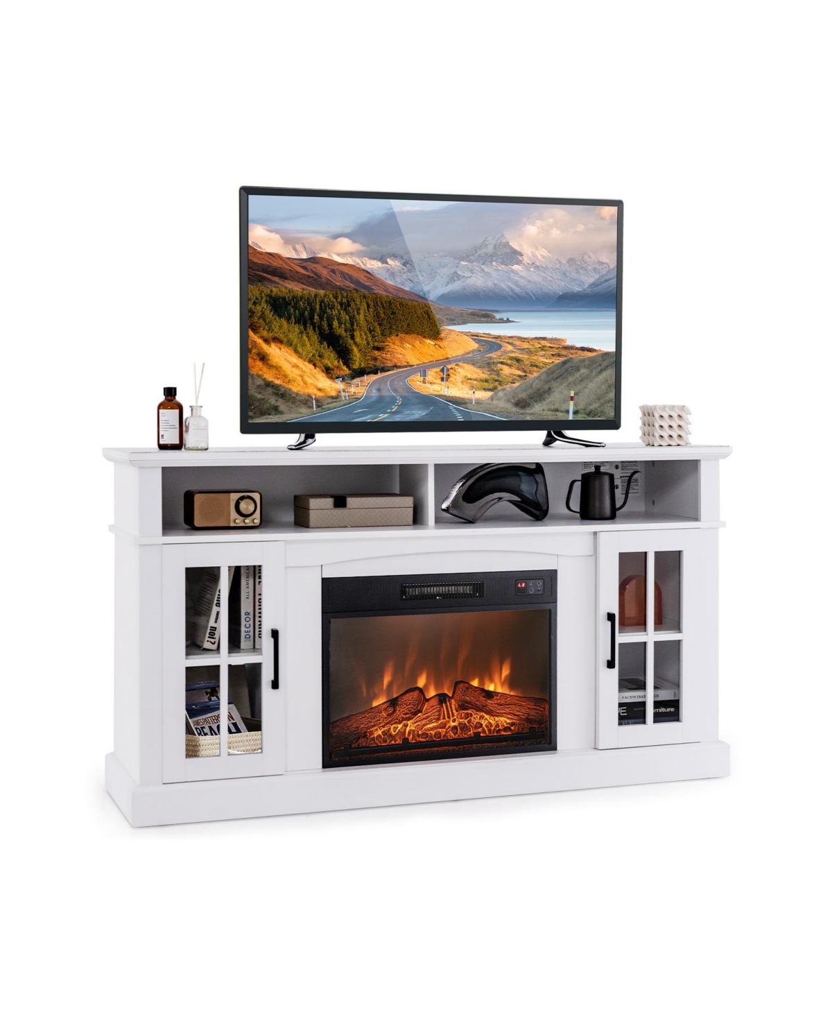 Click here for Sugift Fireplace Tv Stand for TVs up to 65 in with... prices