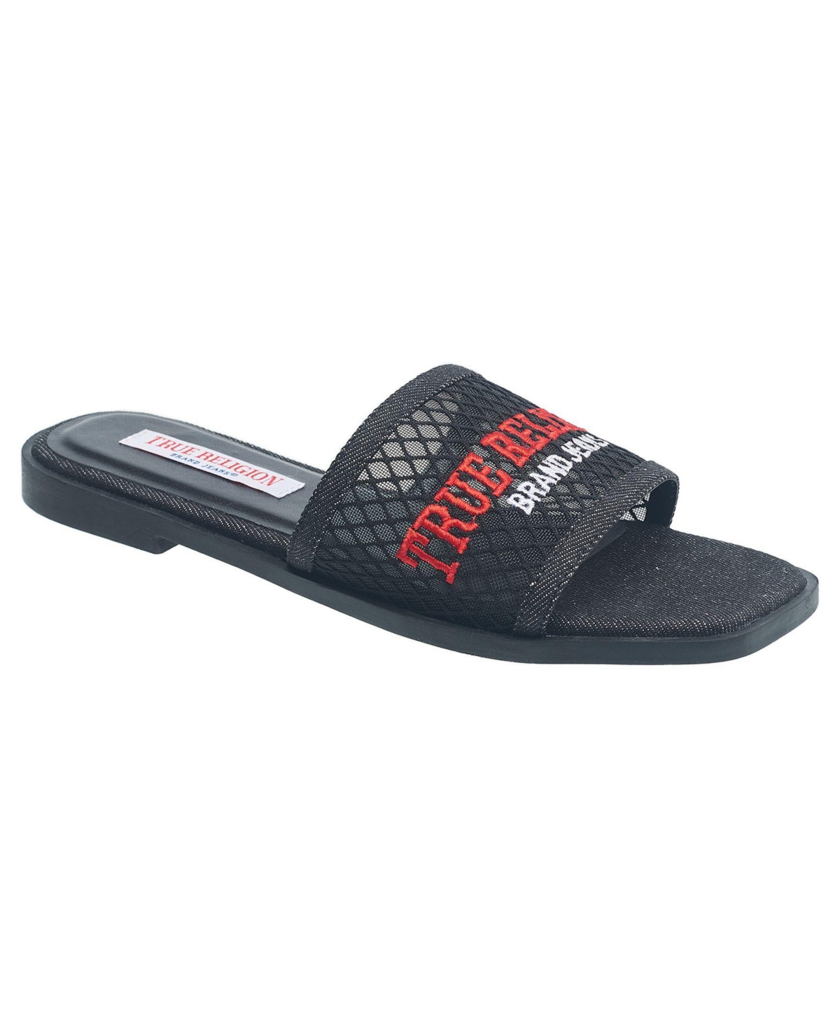 Click here for True Religion Womens Brat Mesh Slip on Sandal - Bl... prices