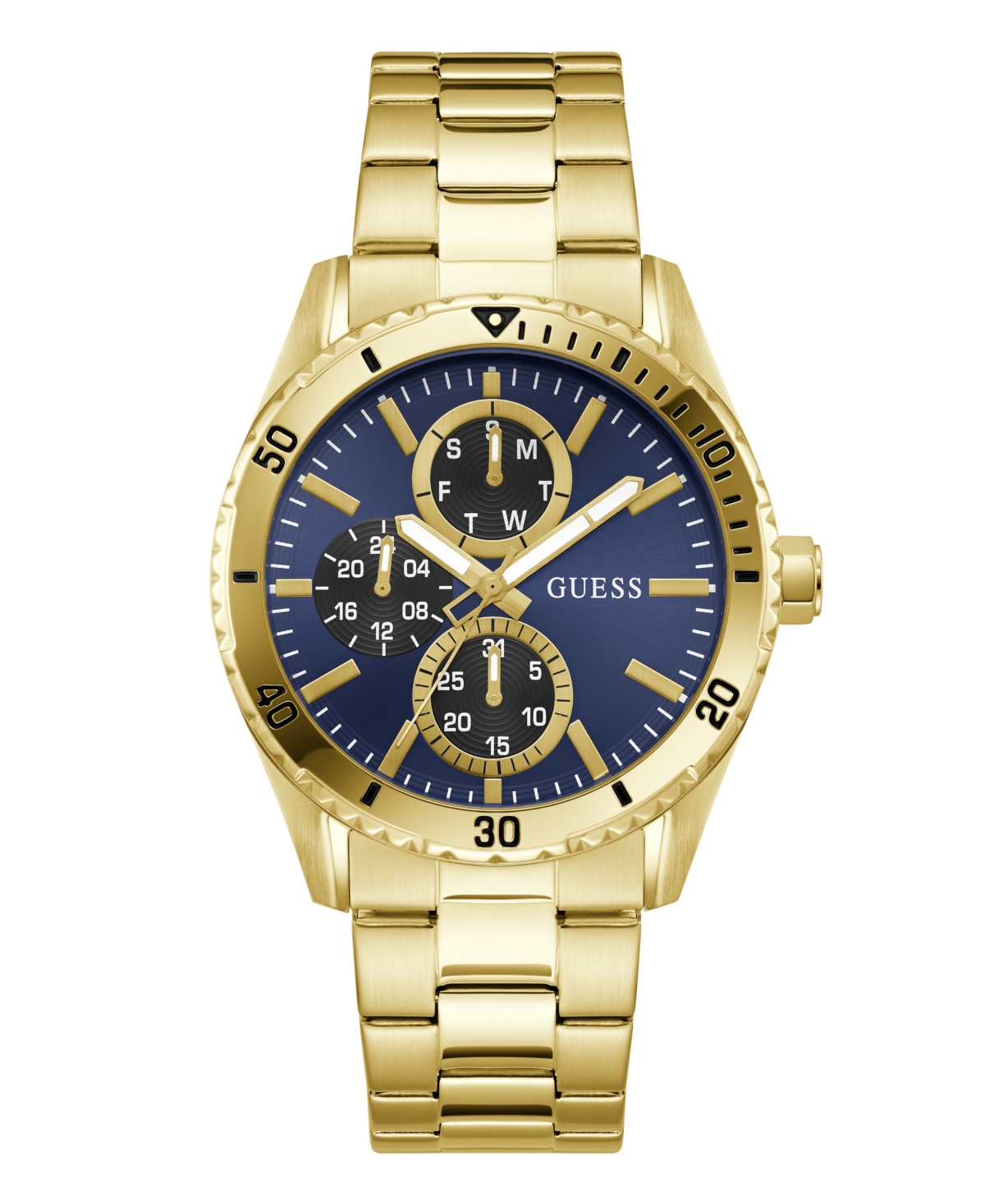 Click here for Guess Mens Gold-Tone Multi-Function Watch  43mm -... prices