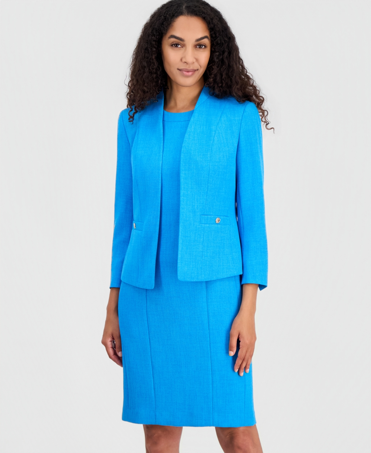 Click here for Kasper Womens Collarless Open Front Blazer - Brigh... prices