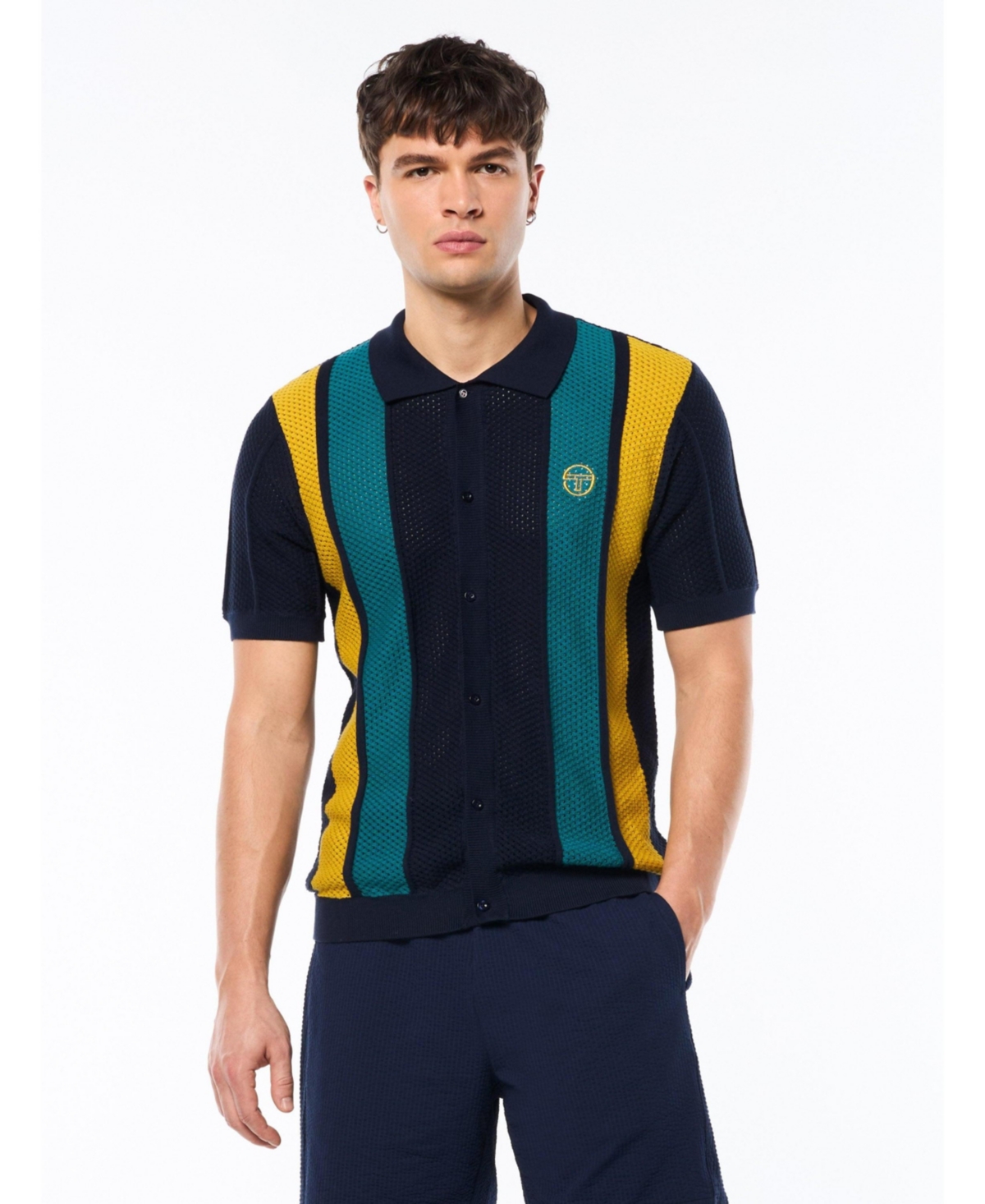 Click here for Sergio Tacchini Mens Montell Knit Polo Shirt - Mar... prices