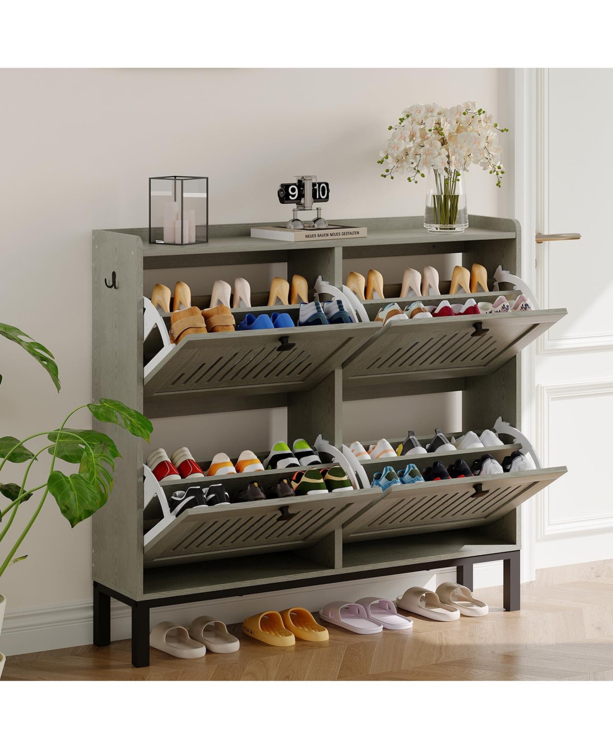 Click here for Homfan Shoe Storage Cabinet with 4 Flip Drawer  Sh... prices