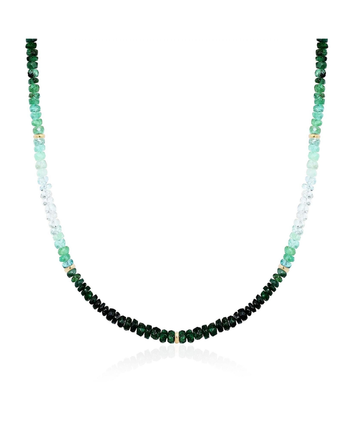 Click here for The Lovery Emerald Ombre Bead Necklace 14K Yellow... prices
