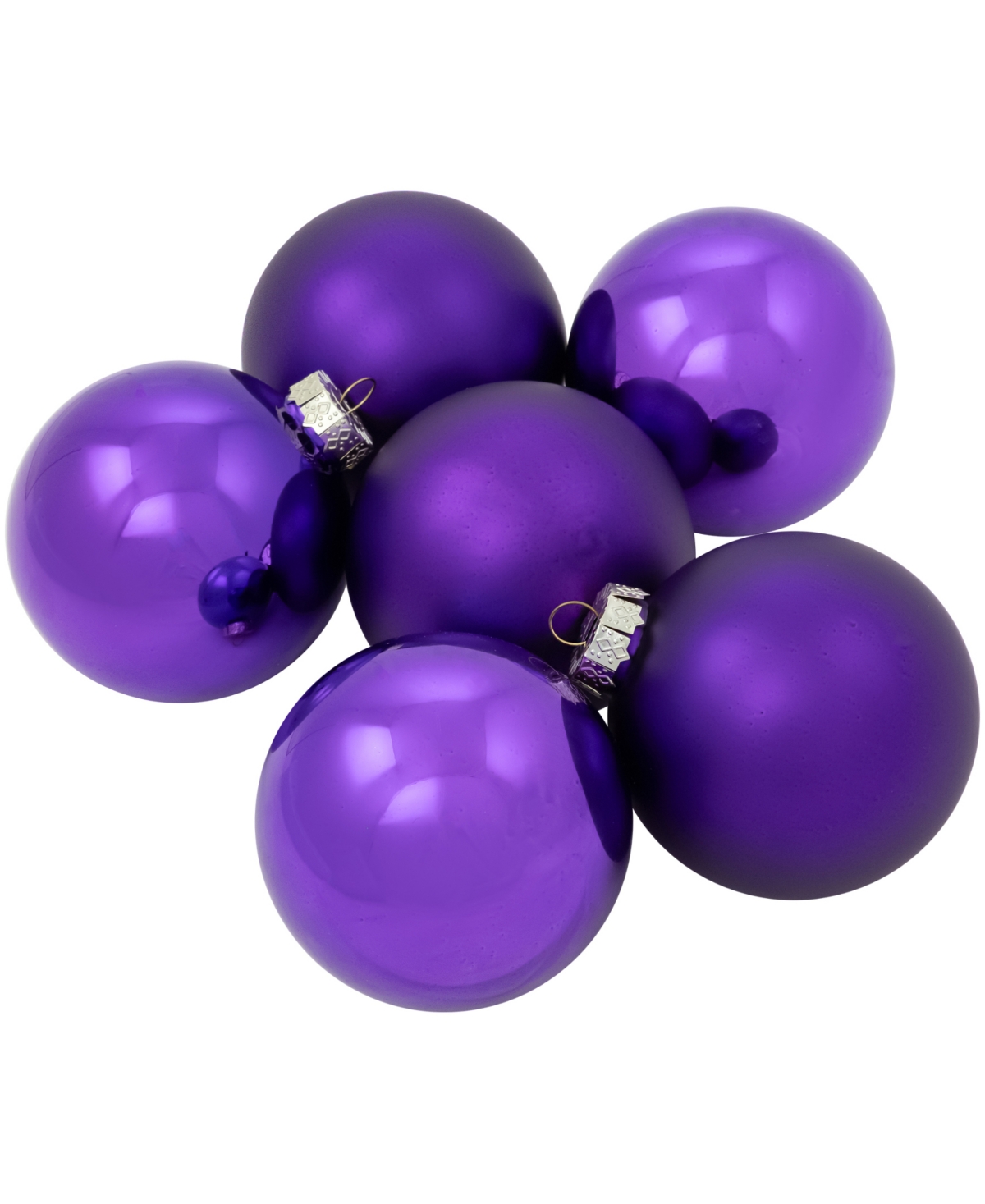 Click here for Northlight 6-Piece Shiny and Matte Purple Glass Ba... prices