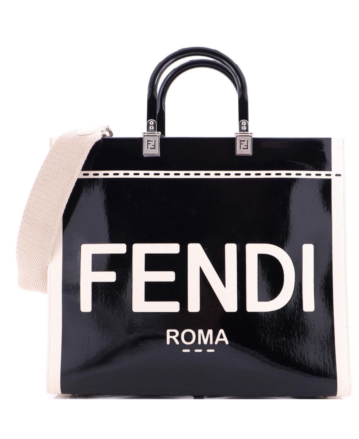 Click here for Pre-Owned Fendi Medium Sunshine Shopper Tote Paten... prices