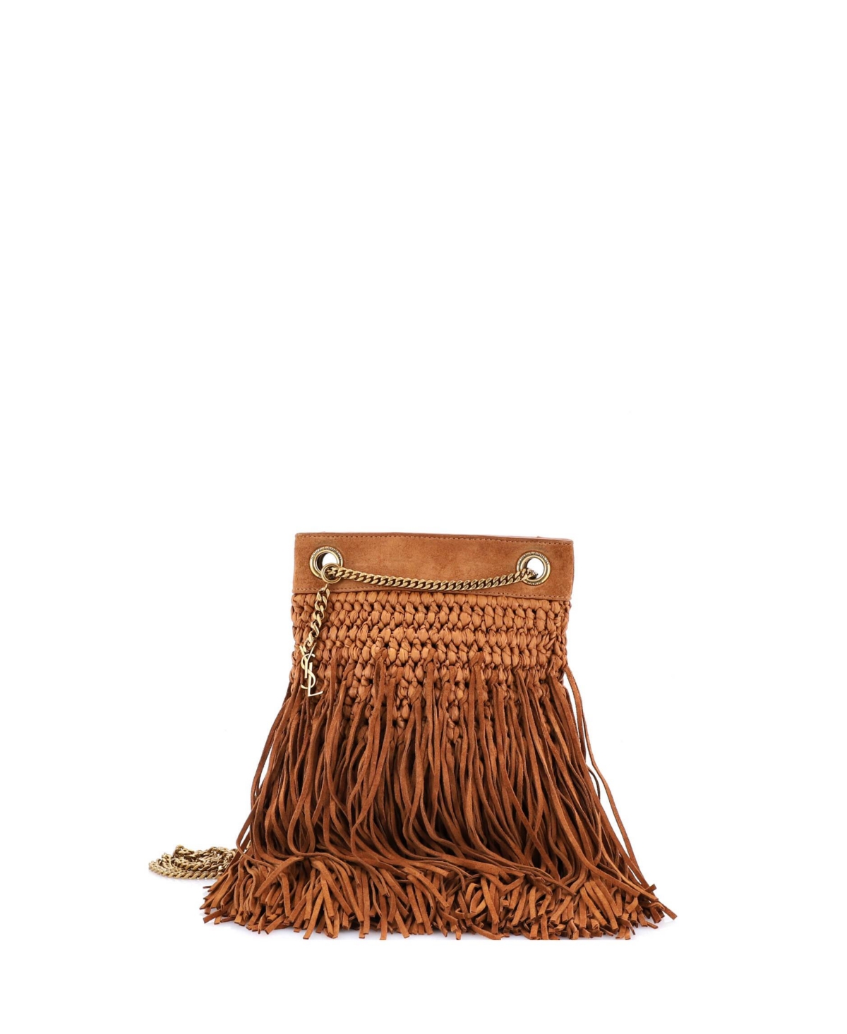 Click here for Pre-Owned Saint Laurent Small Grace Fringe Hobo Su... prices