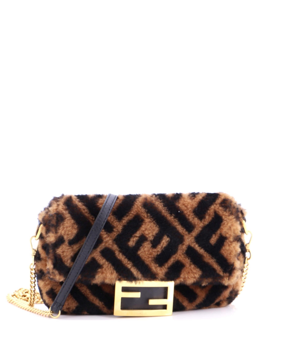 Click here for Pre-Owned Fendi Mini Baguette Nm Bag Zucca Shearli... prices