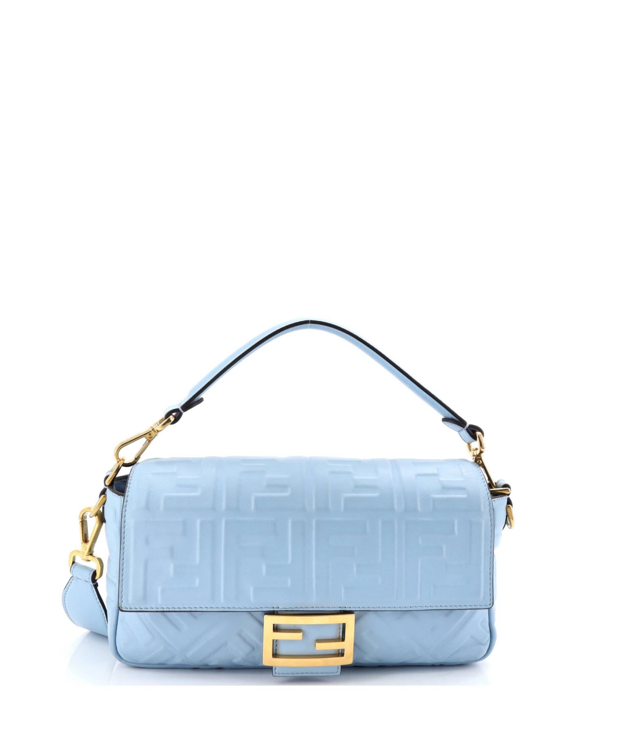 Click here for Pre-Owned Fendi Medium Baguette Nm Bag Zucca Embos... prices