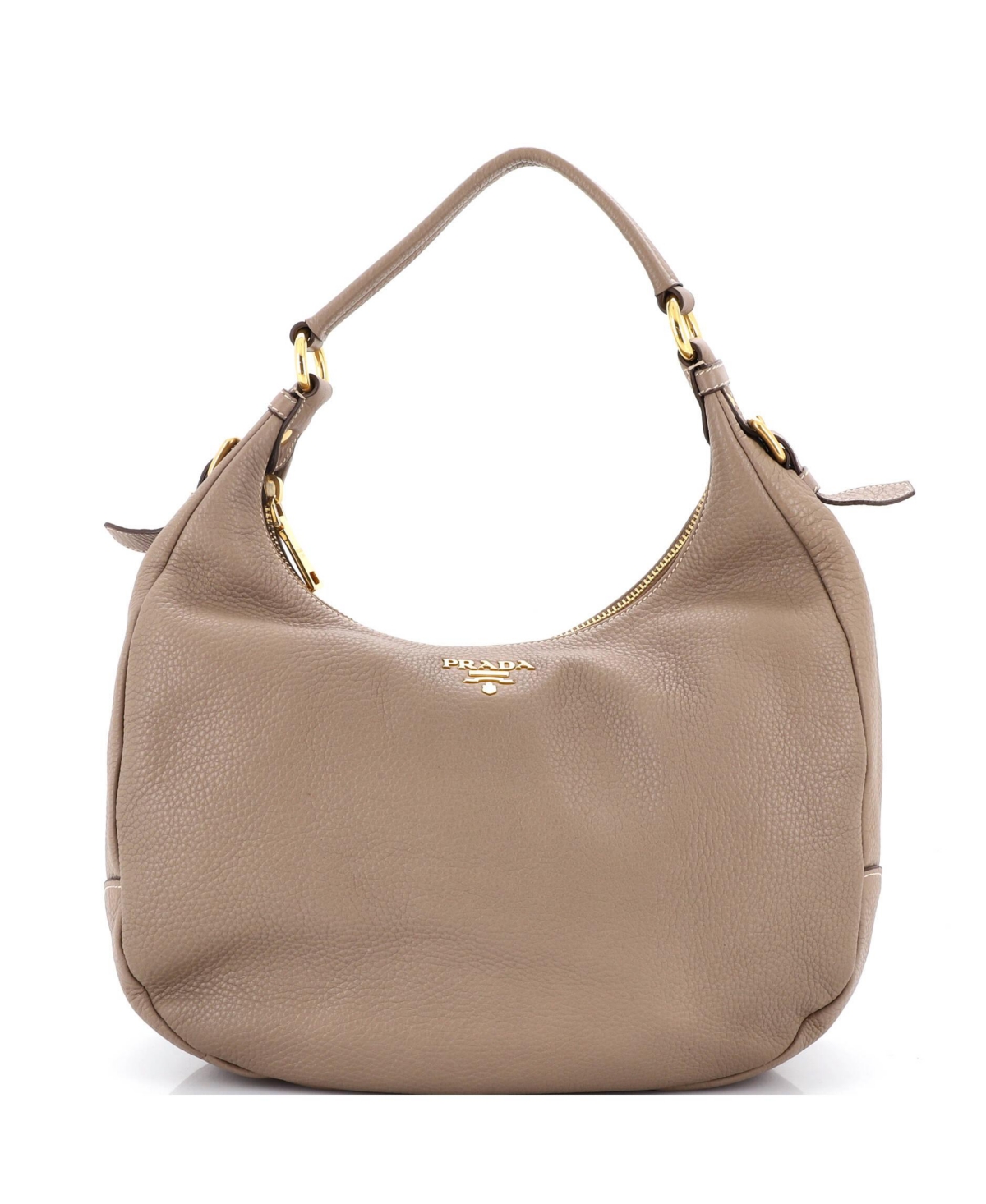 Click here for Pre-Owned Prada Medium Zip Top Hobo Vitello Daino... prices