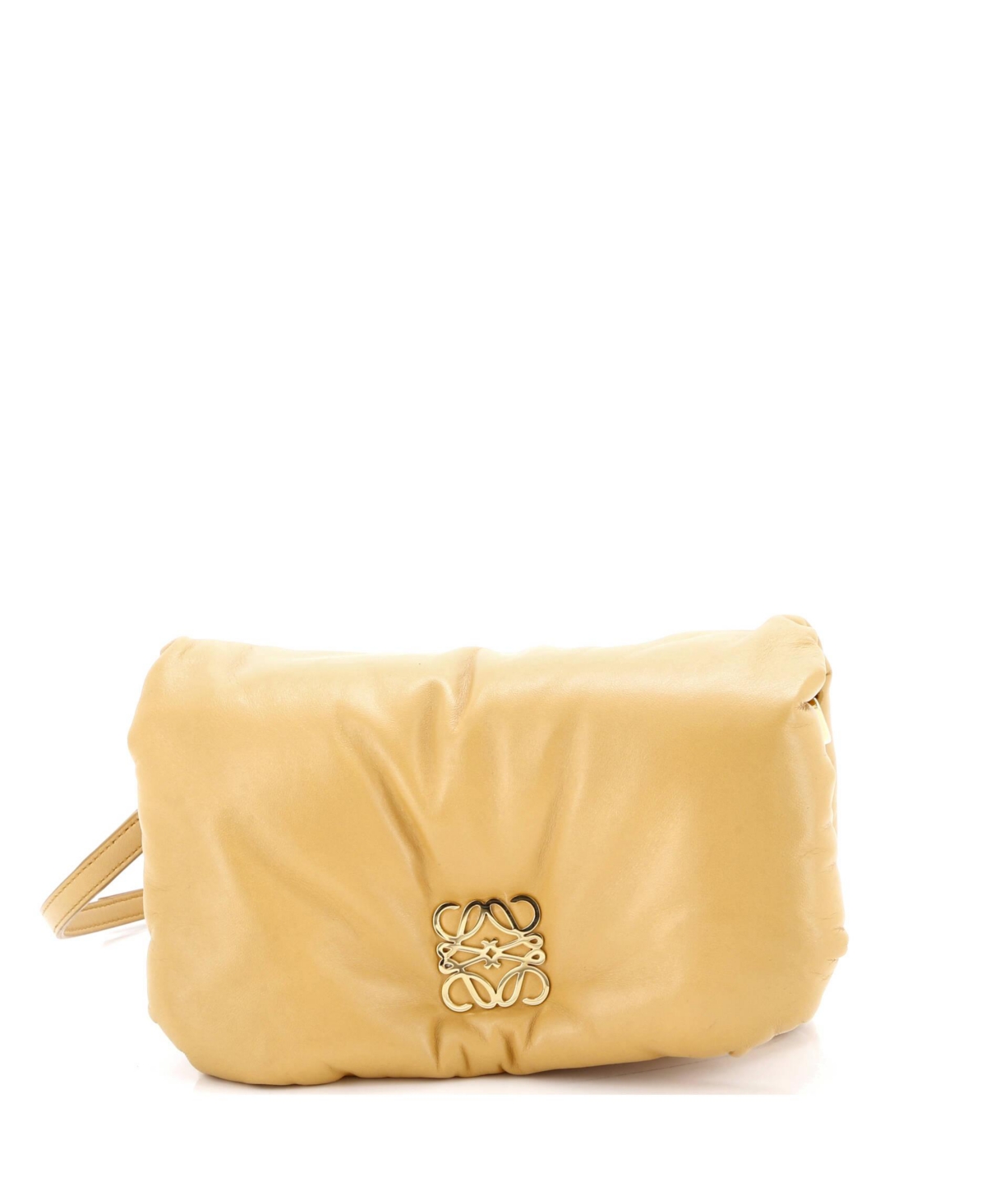 Click here for Pre-Owned Loewe Mini Goya Puffer Bag Leather - Nat... prices