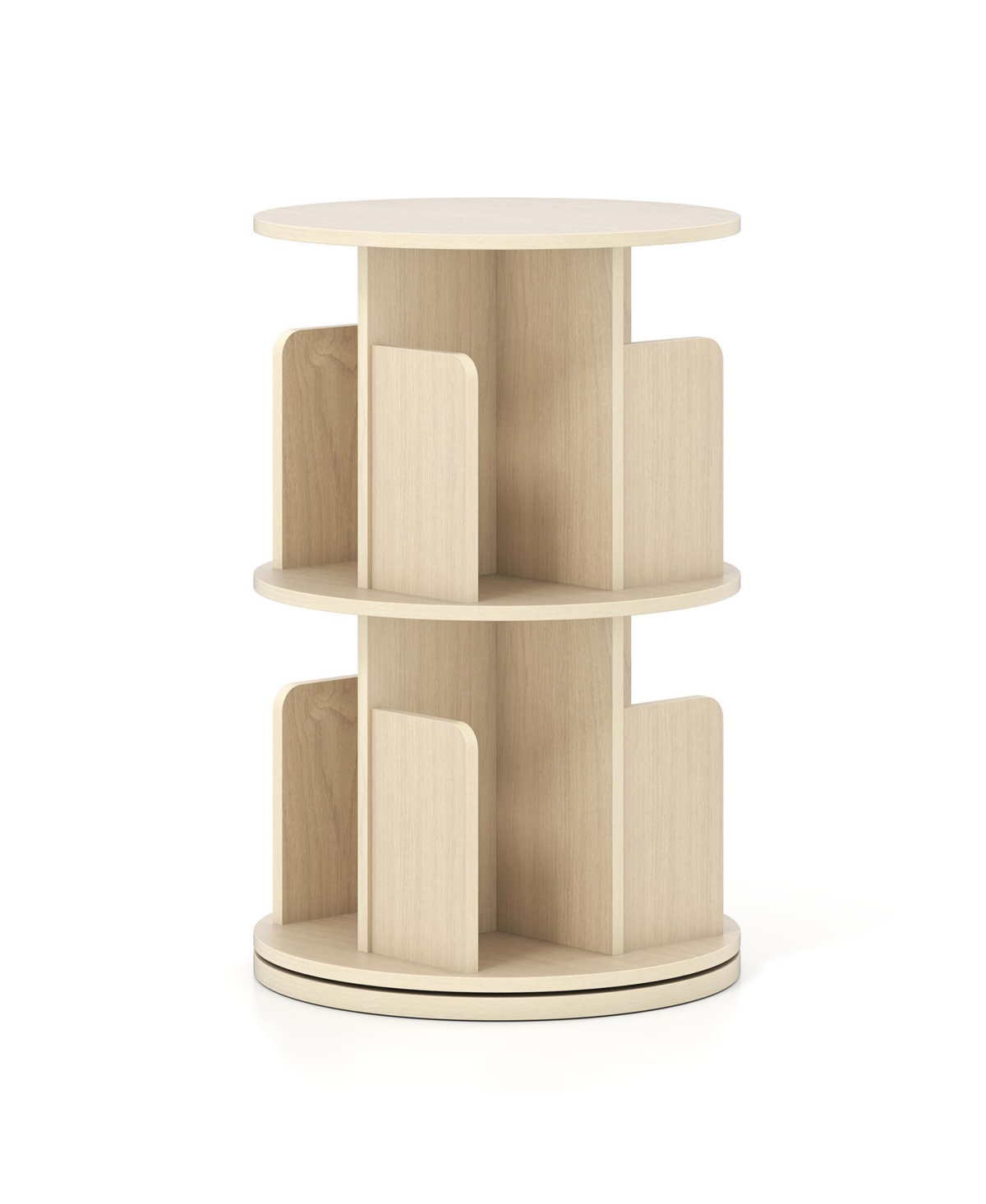 Click here for Slickblue 2-Tier Rotating Bookshelf with Dividers... prices