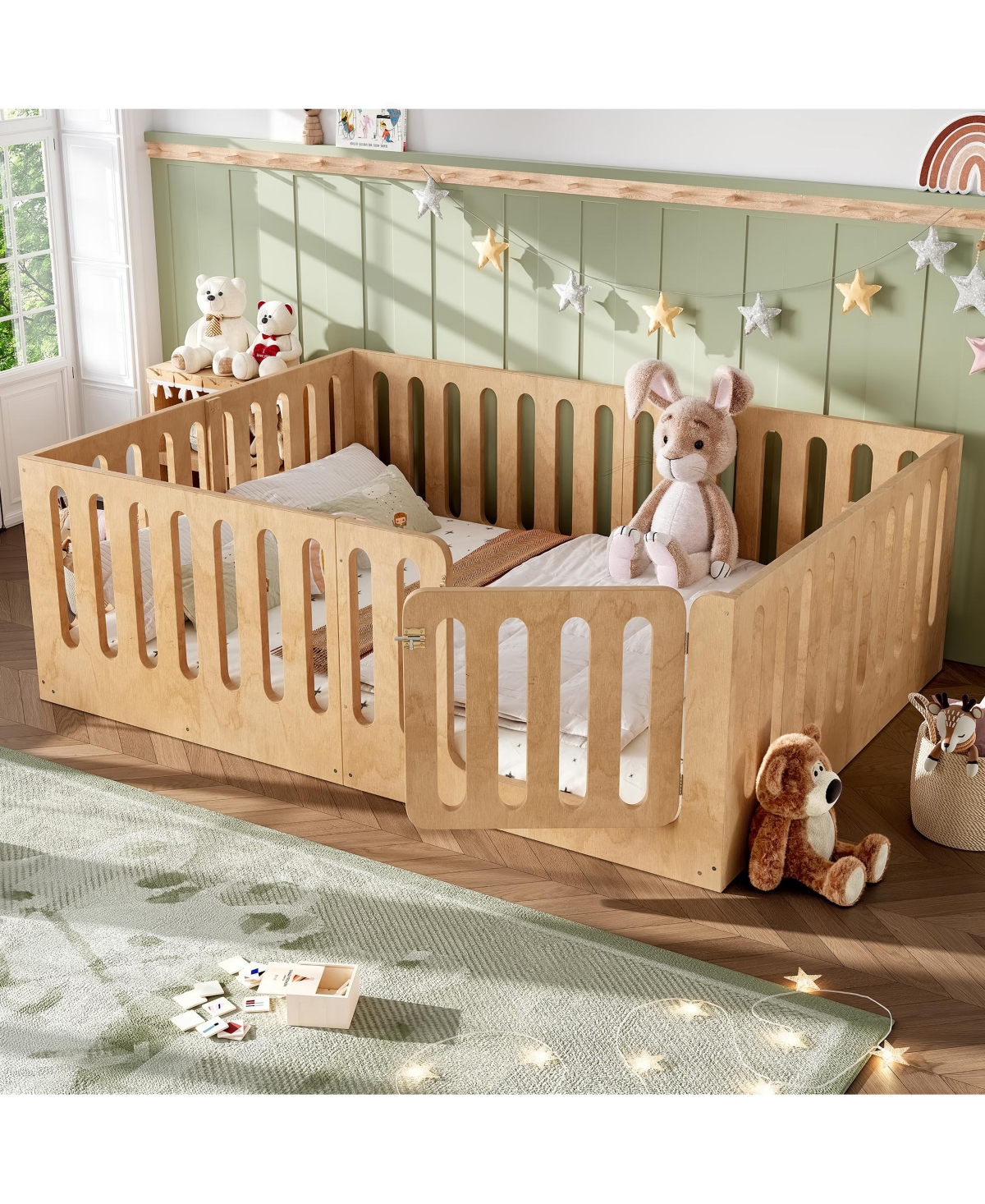 Click here for Rainsken Queen Size Kids Floor Bed  Solid Wood Bed... prices