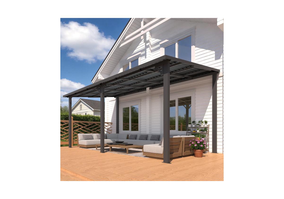 Click here for Aecojoy 16 x 8 Hardtop Gazebo Outdoor Pergola Lean... prices