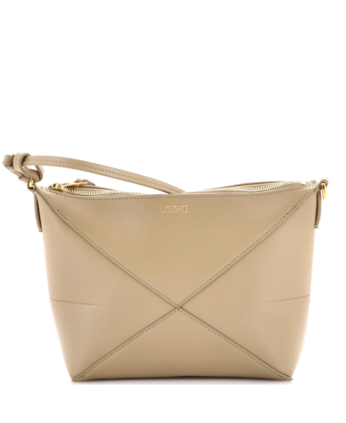 Click here for Pre-Owned Loewe Puzzle Pouch Bag Leather - Beige prices
