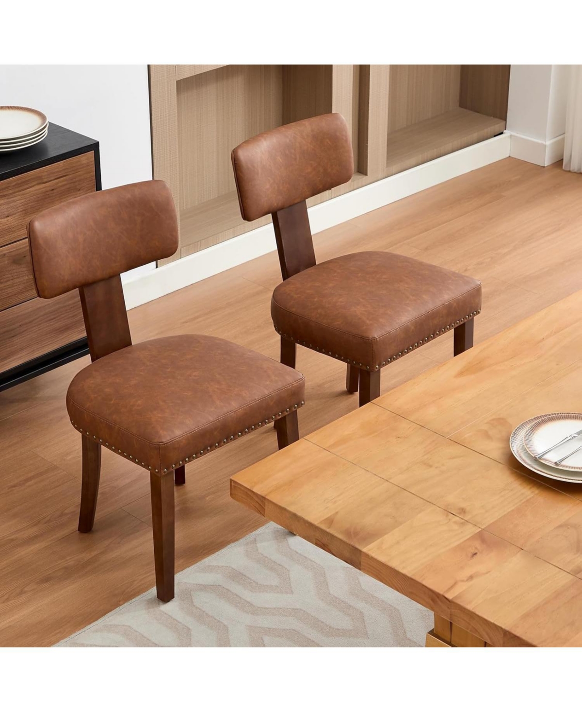 Click here for gaomon Leather Dining Chairs Set of 2  Upholstered... prices