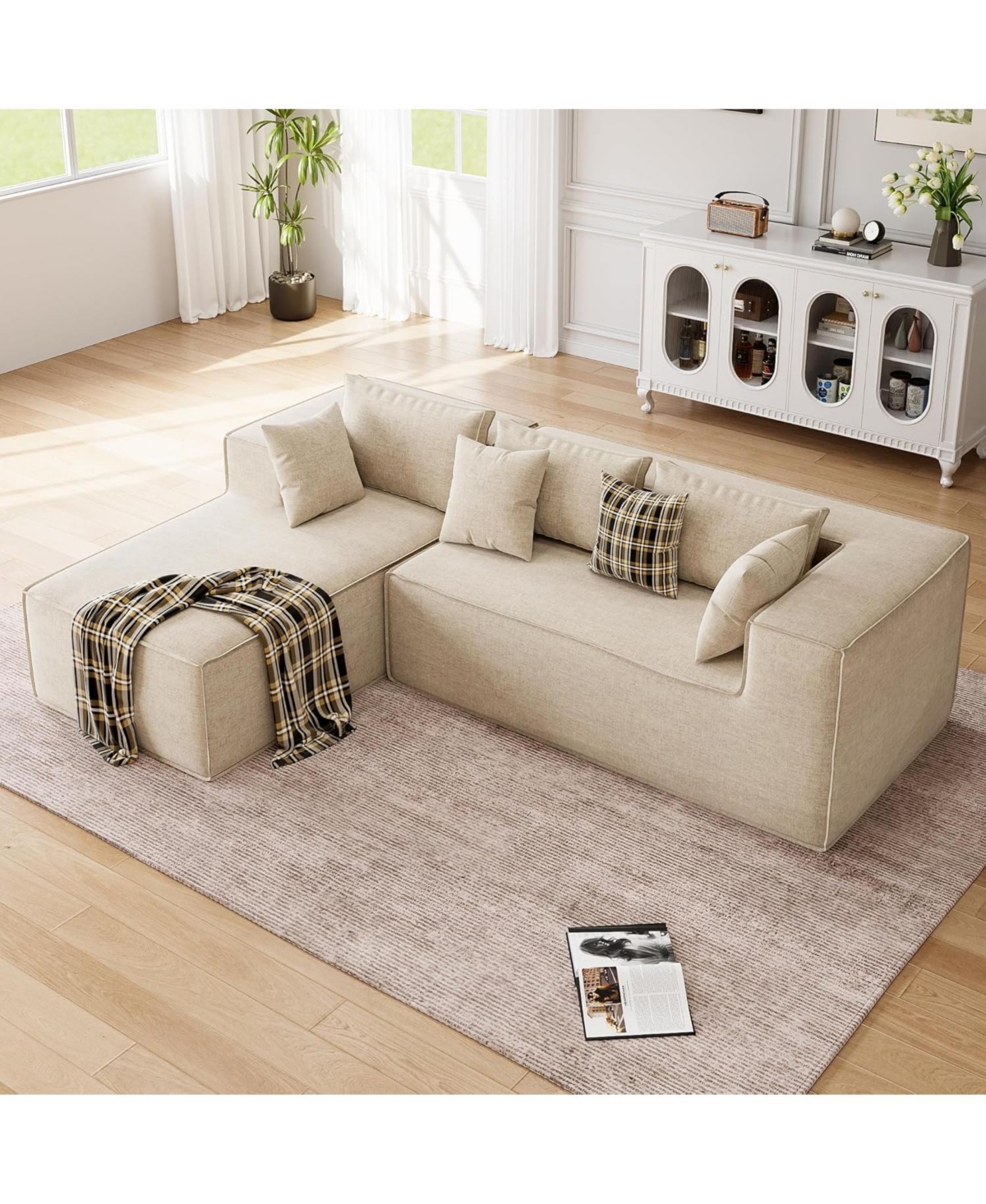 Click here for gaomon 106.7" L-Shaped Modular Sectional Sofa... prices