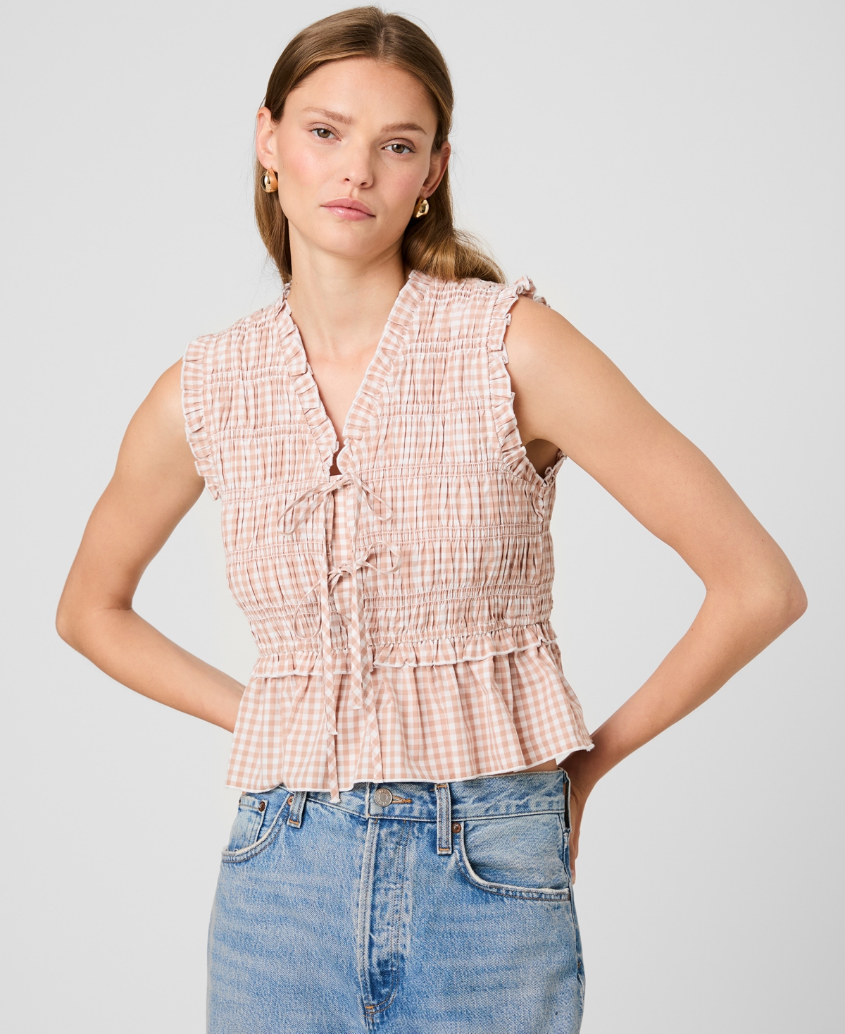 Click here for French Connection Womens Sleeveless V-Neck Top - P... prices