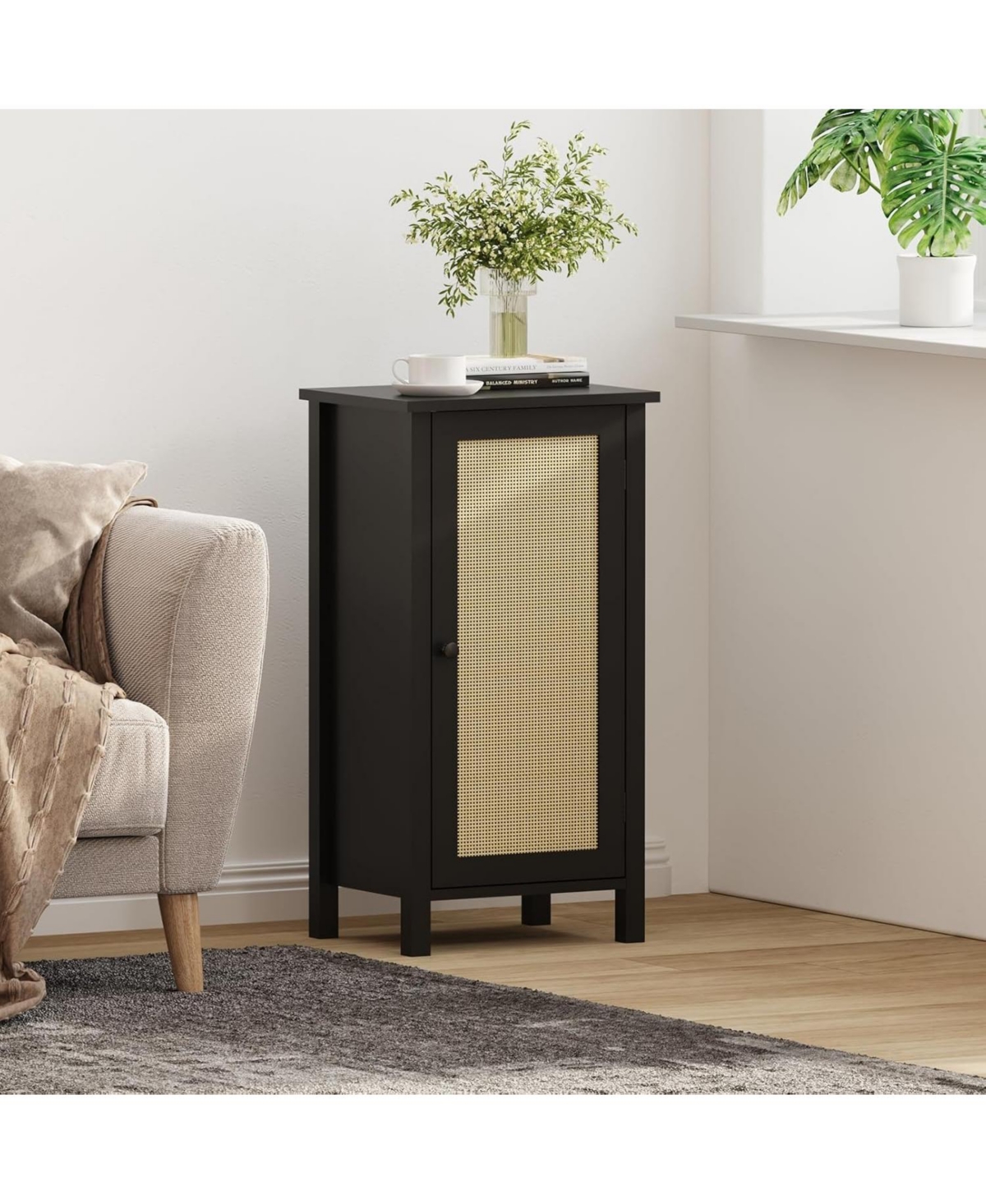 Click here for gaomon Farmhouse Nightstand with Rattan Door  Acce... prices