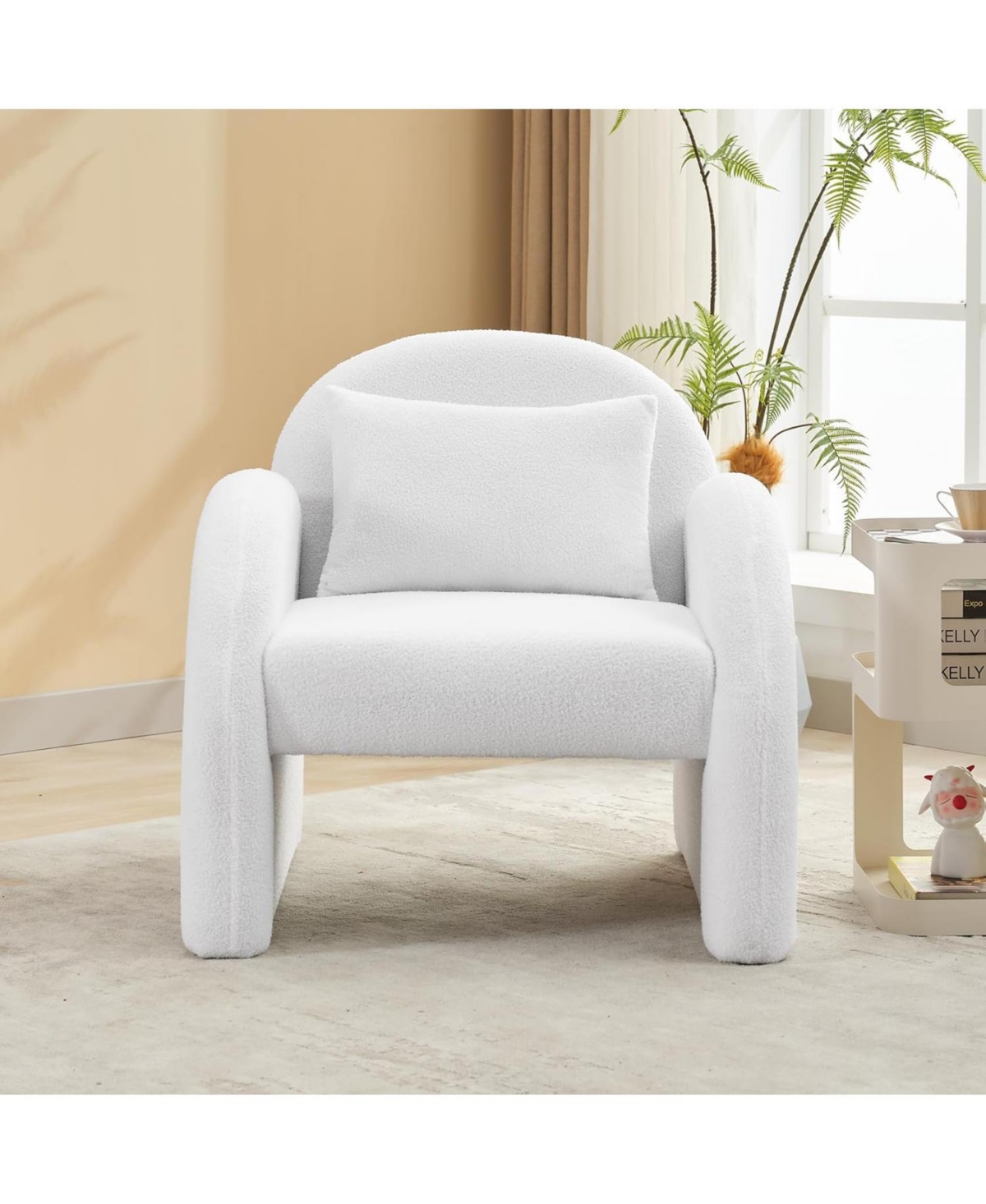 Click here for gaomon Mid-Century Velvet Barrel Accent Chair  Plu... prices