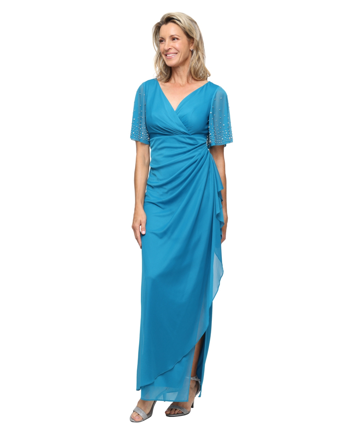 Click here for Alex Evenings Womens Embellished Flutter Sleeve Lo... prices