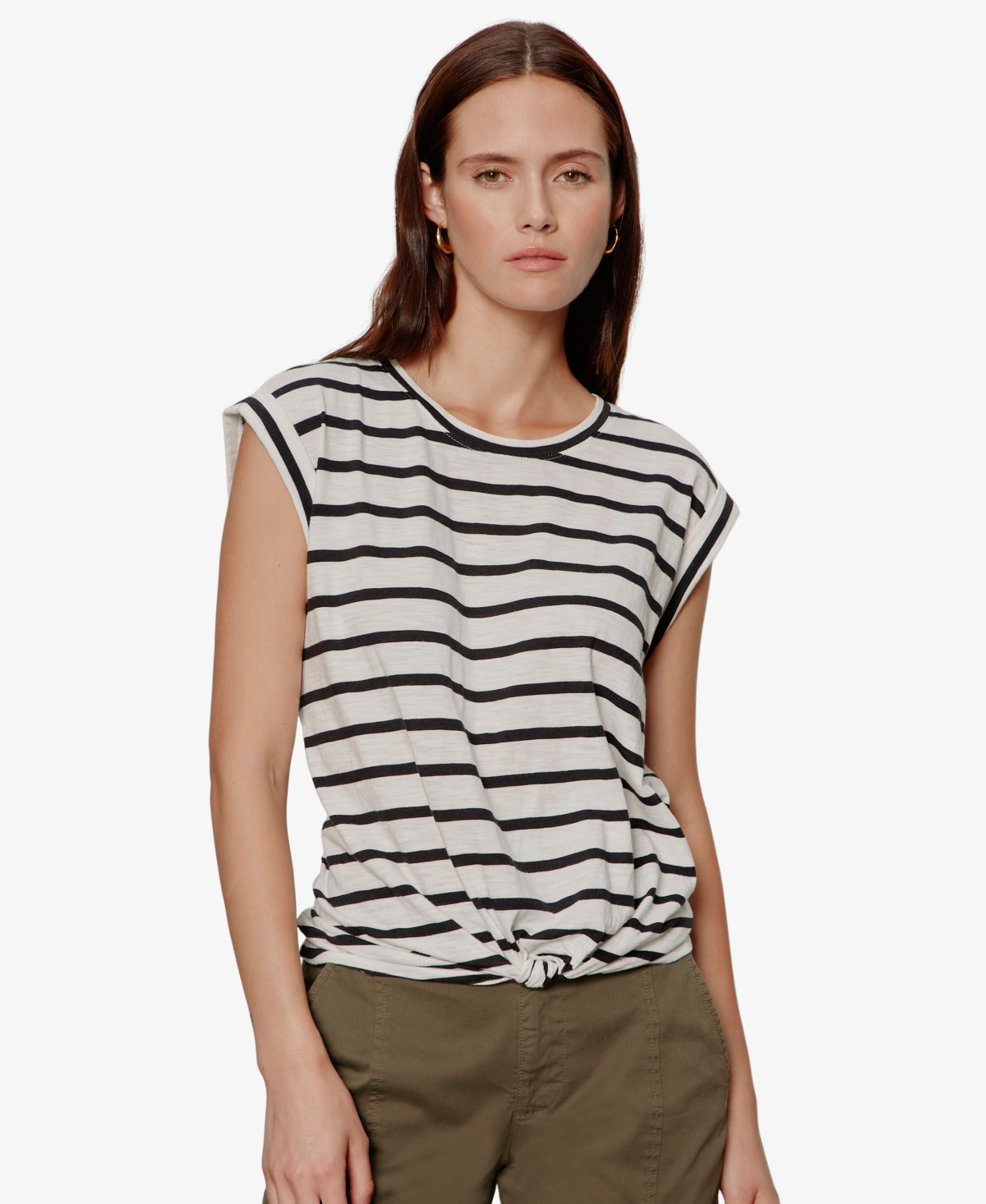 Click here for Sanctuary Womens Knot-Front Crewneck Muscle Tee -... prices