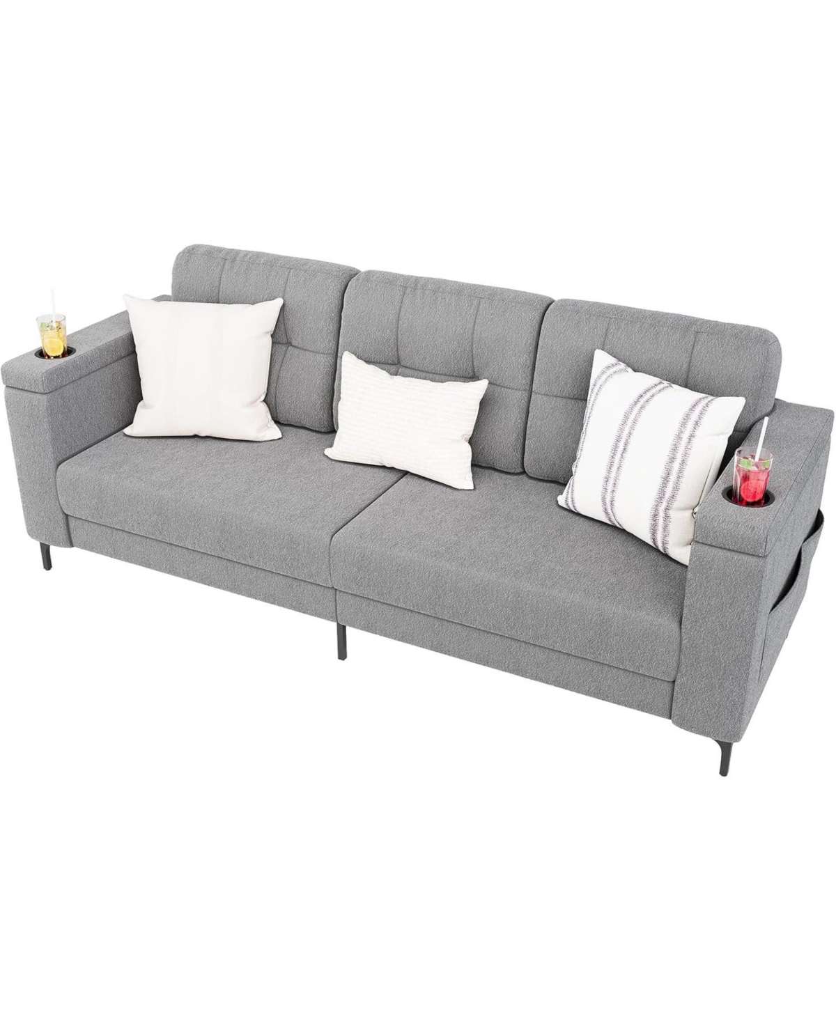 Click here for gaomon 4-Inch Teddy Fleece Sofa with Storage Armre... prices