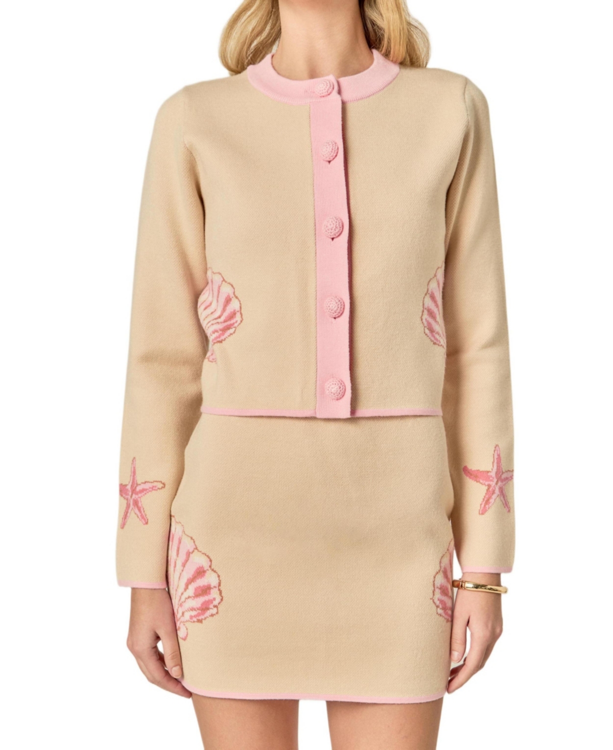 Click here for English Factory Womens Sea Shell Cardigan - Light... prices