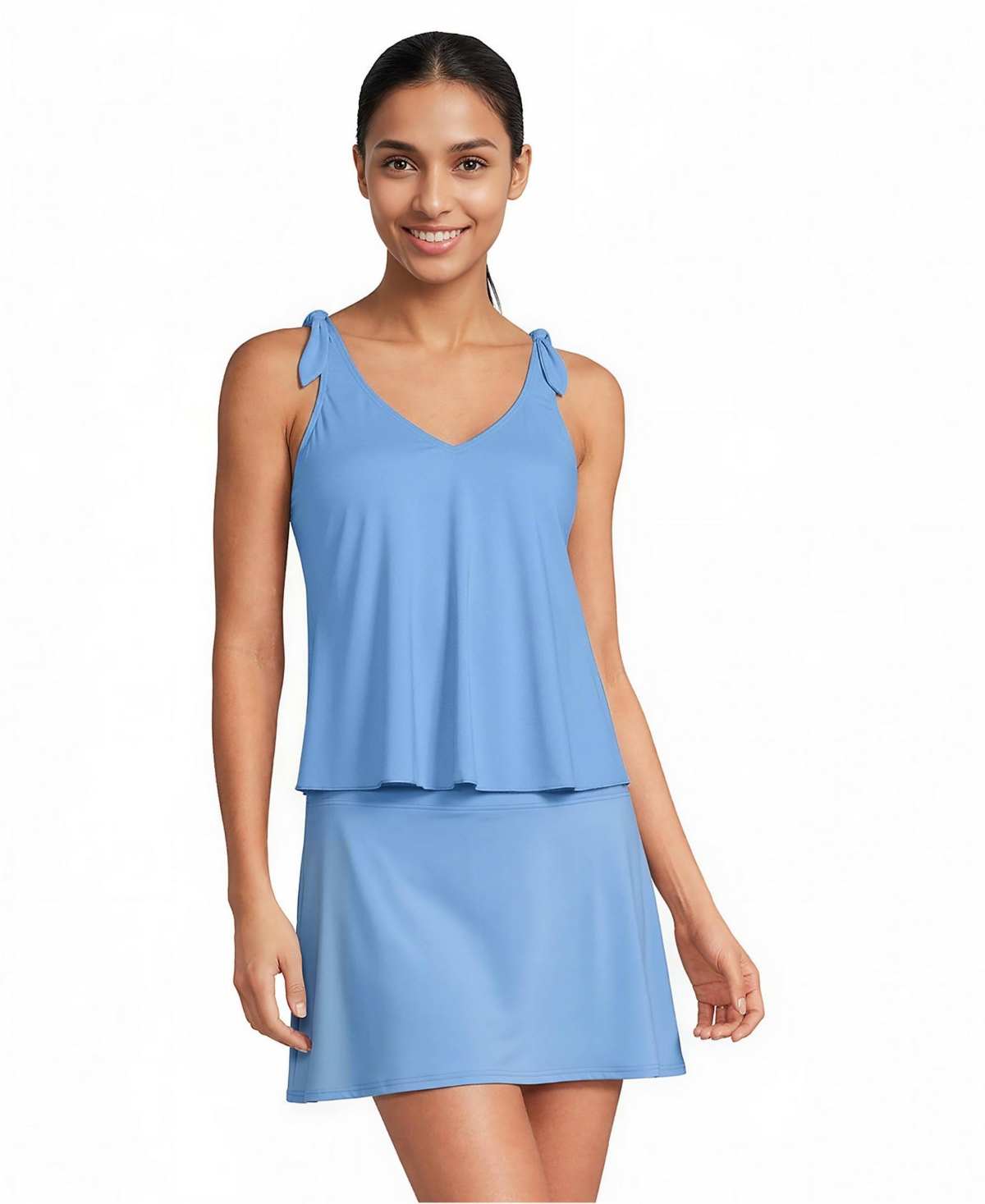 Click here for Lands End Womens Ddd-Cup Tie Shoulder Flutter Tank... prices