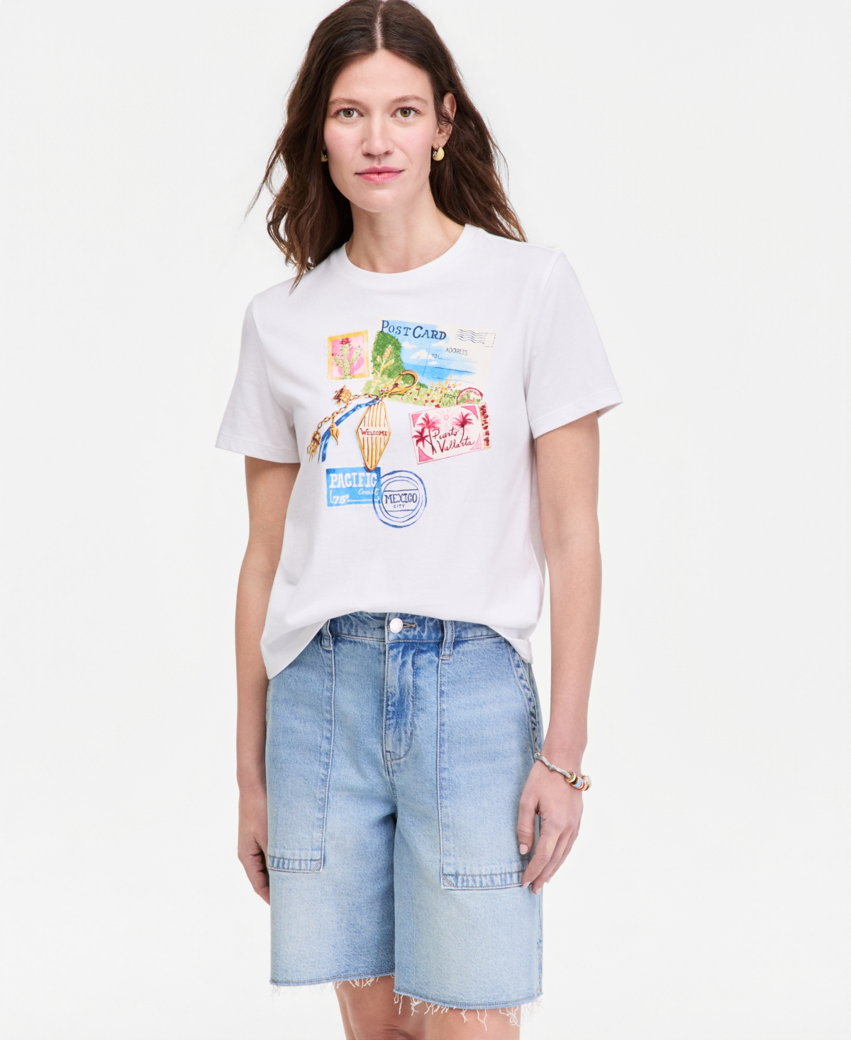 Click here for On 34th Womens Paradise Postcard Graphic T-Shirt... prices