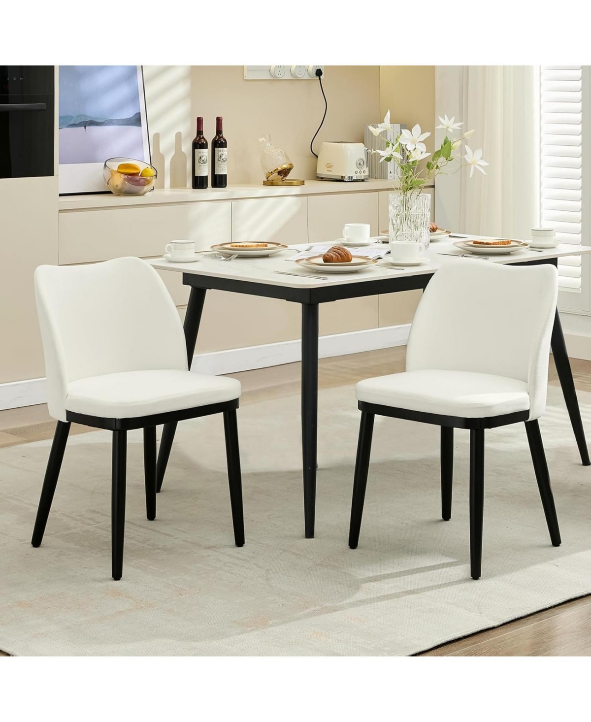 Click here for gaomon Linen Dining Chairs Set of 2  Upholstered S... prices