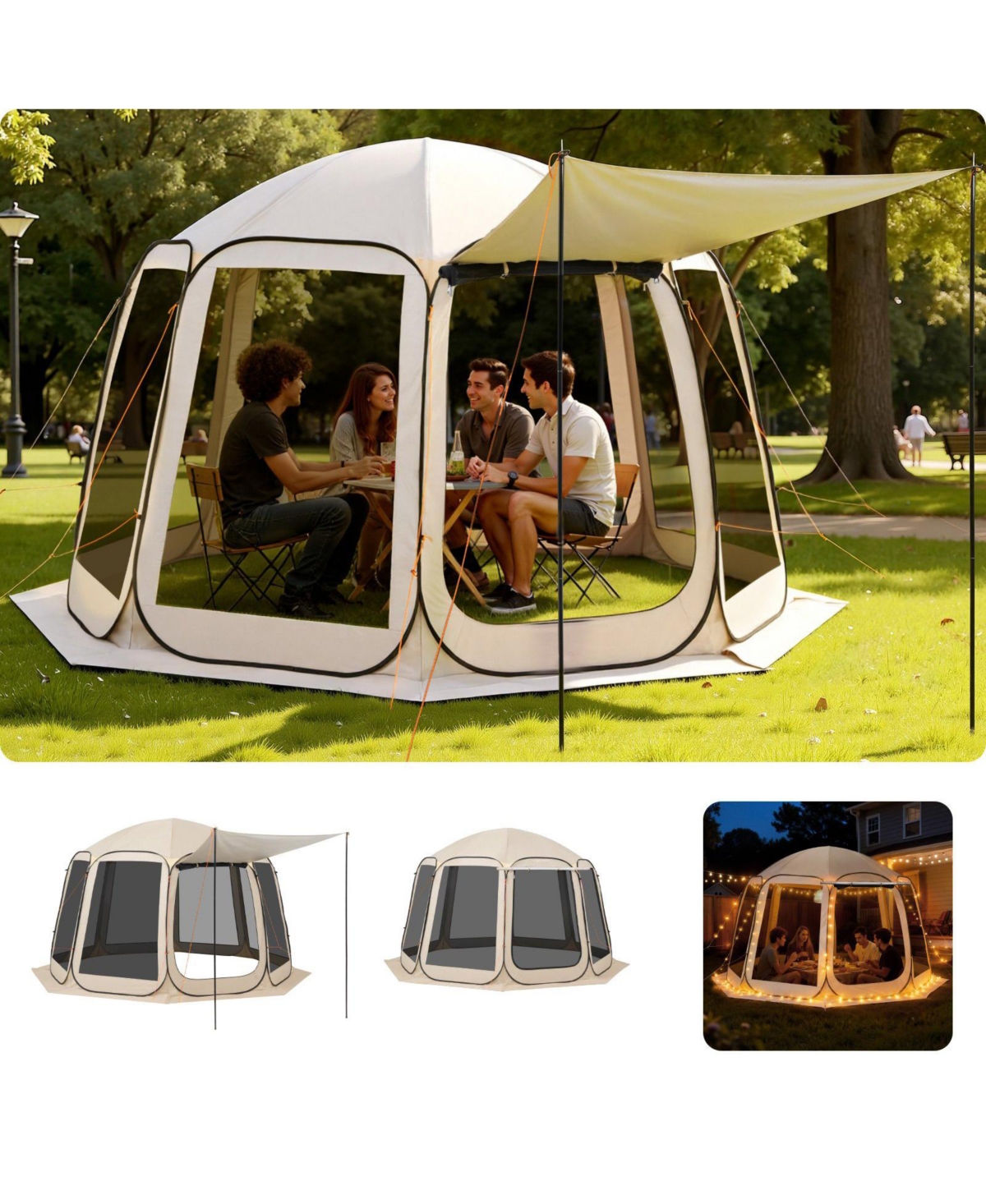 Click here for Mecale 12 x 11 Ft Pop-Up Screen House Tent for 10-... prices