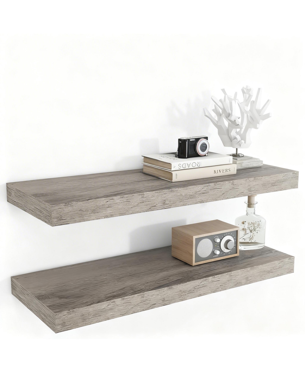 Click here for Yigii Floating Shelves Wall Mounted Set of 2 Rusti... prices
