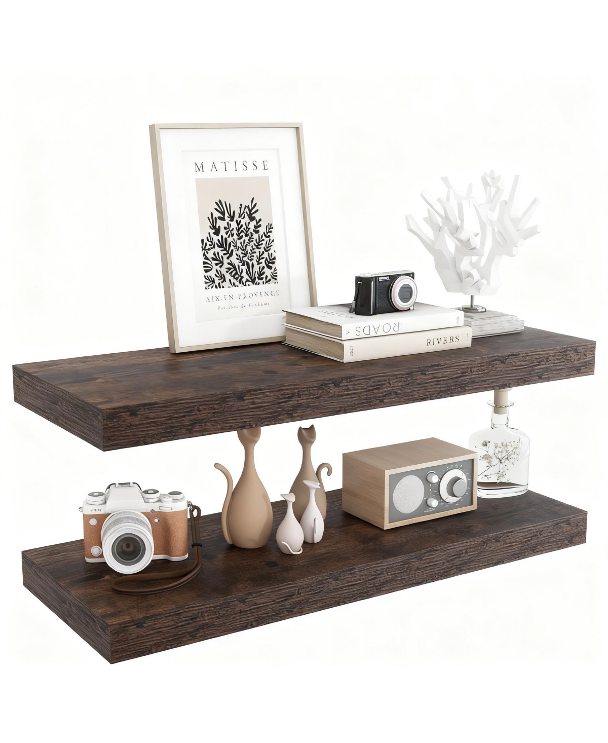 Click here for Yigii Floating Shelves Wall Mounted Set of 2 Rusti... prices